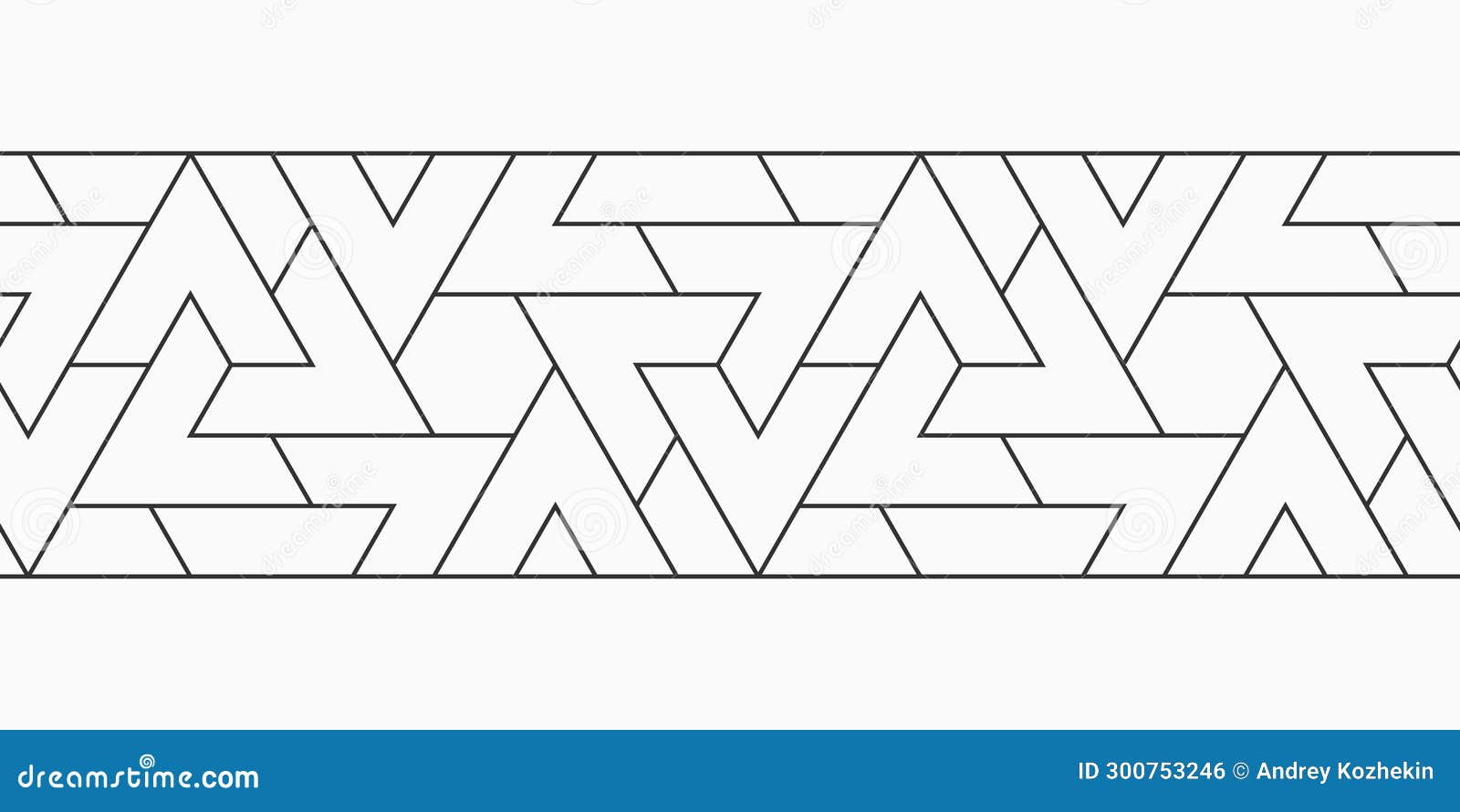 Seamless Geometric Horizontal Border with Hexagonal Elements Stock Illustration - Illustration ...