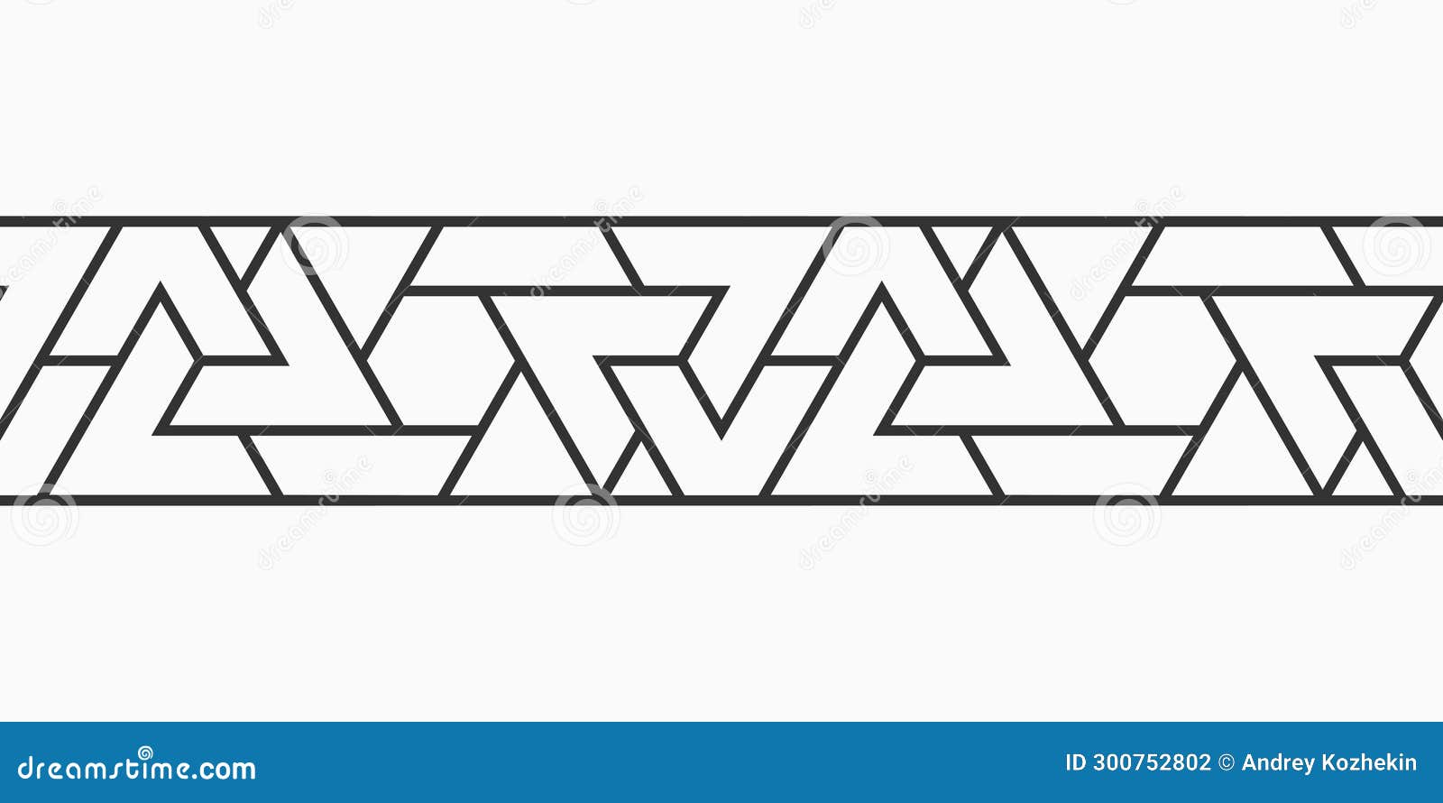 Seamless Geometric Horizontal Border with Hexagonal Elements Stock ...