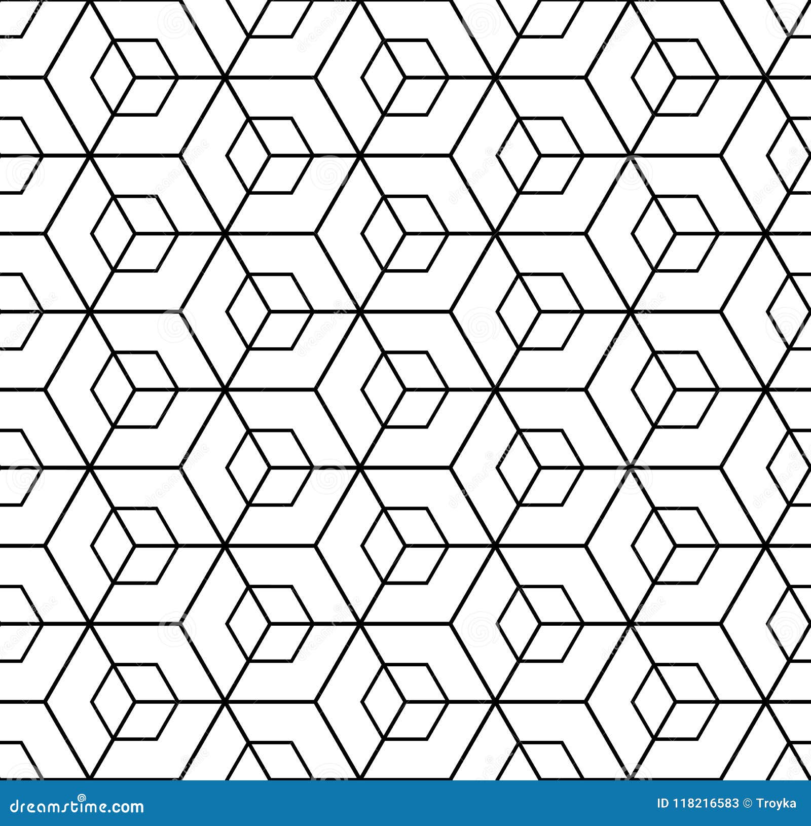 Seamless Geometric Isometric Pattern. 3D Illusion Stock Vector ...
