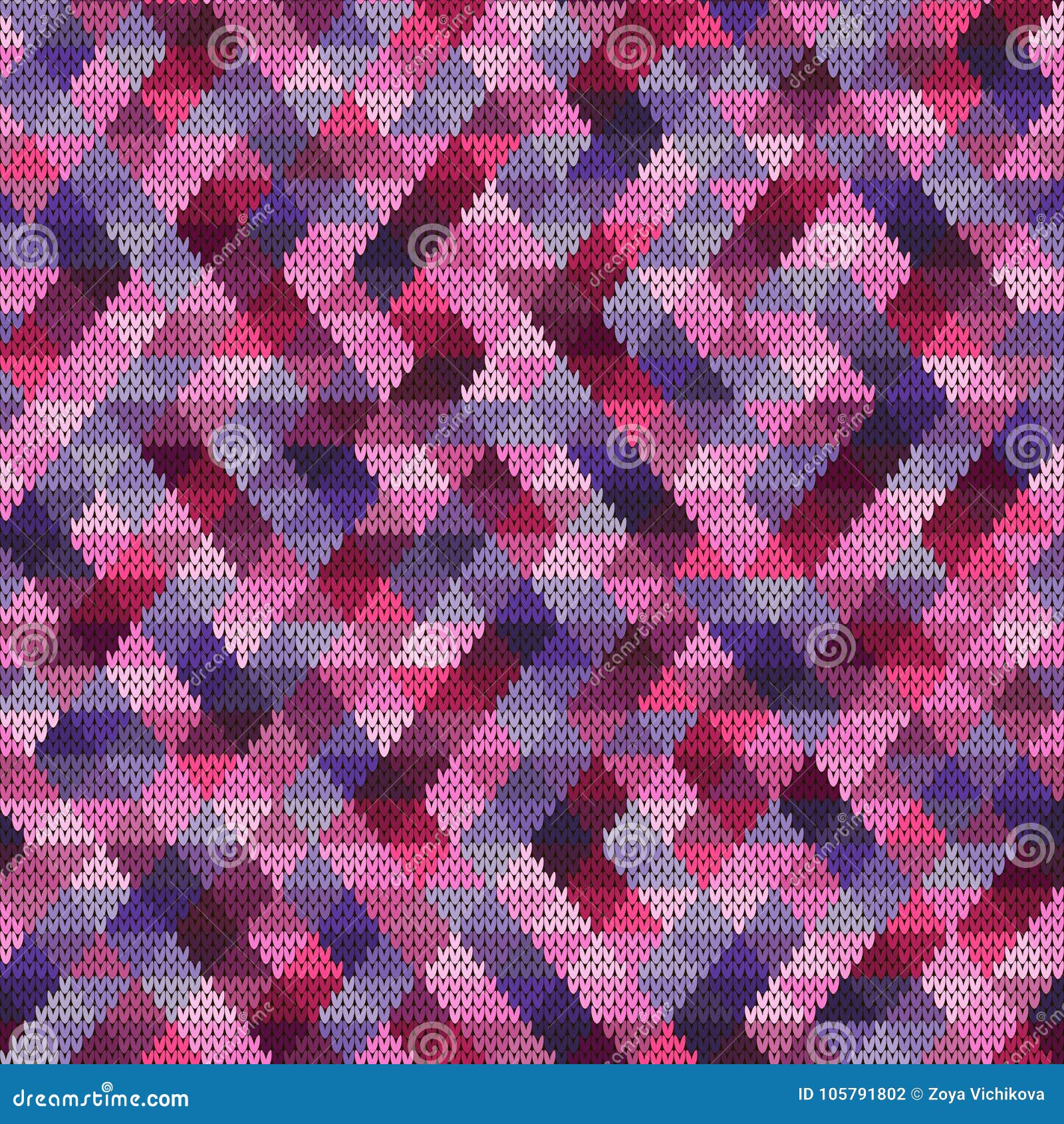 Seamless Geometric Knitted Pattern from Multi-colored Triangles Stock ...