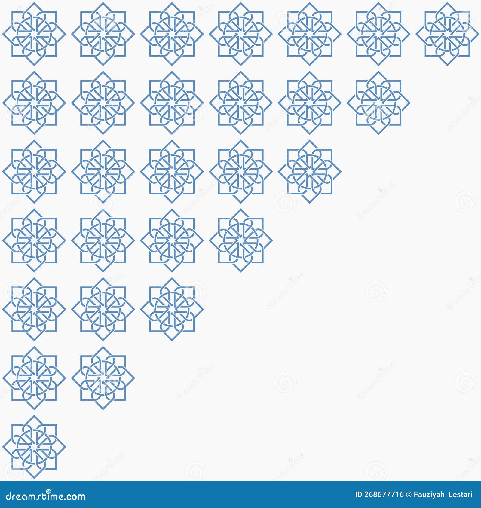 Seamless Geometric Kufi Pattern Background with White Background Stock ...