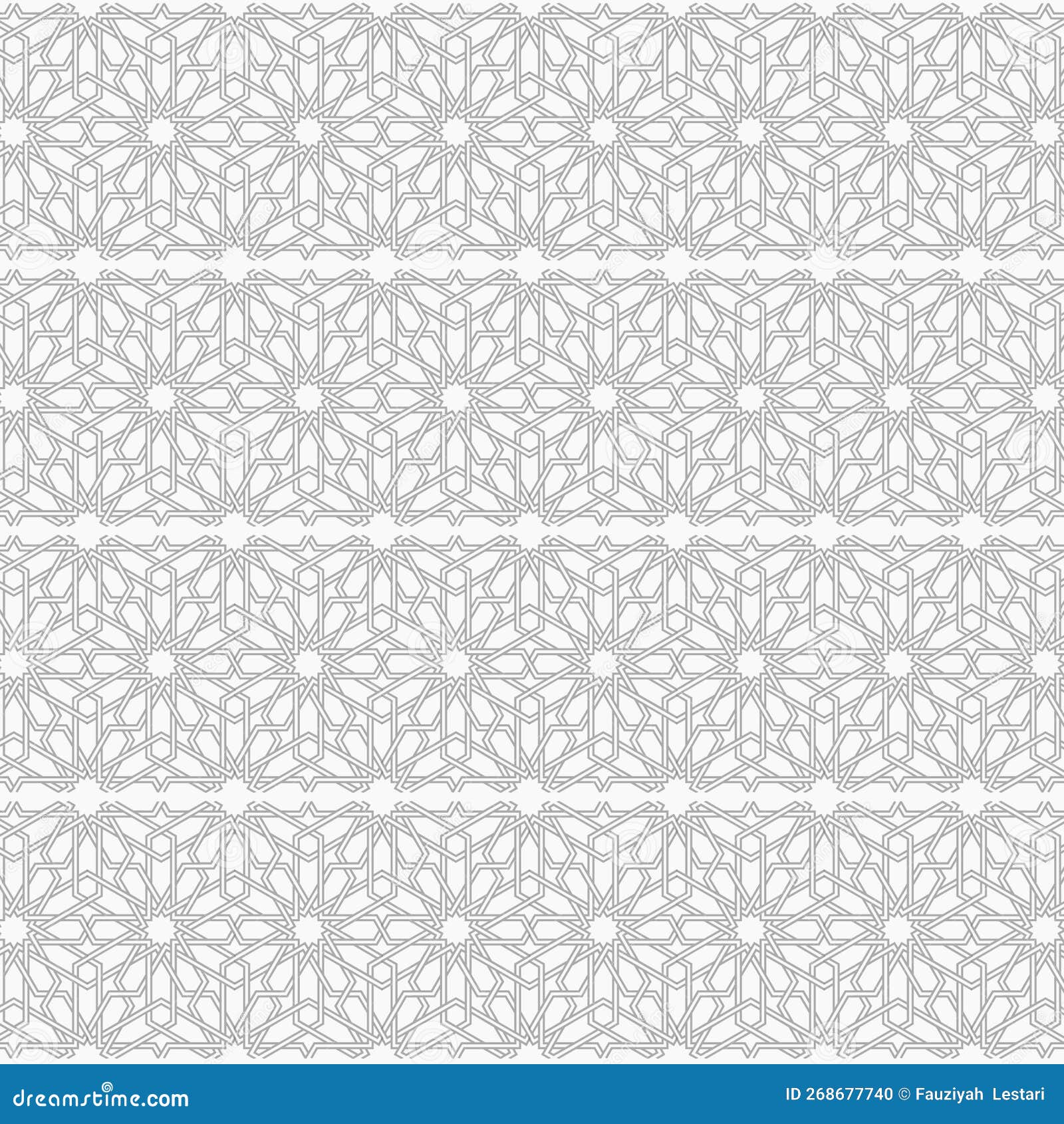 Seamless Geometric Kufi Pattern Background with White Background Stock ...