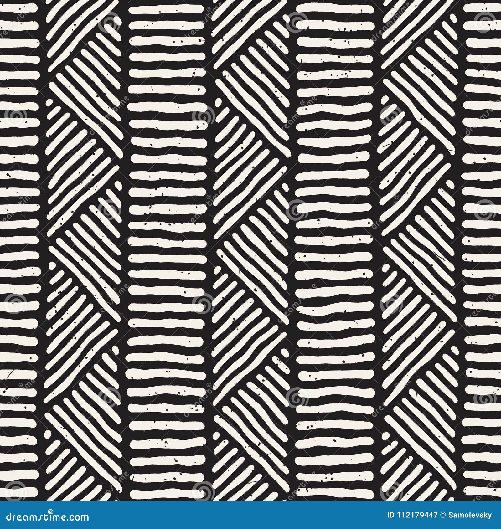 Seamless Geometric Lines Pattern in Black and White. Adstract Hand ...