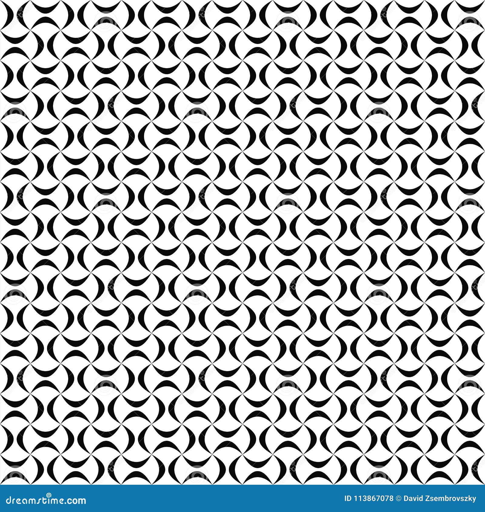 Seamless Geometric Monochrome Curved Shape Pattern Stock Vector ...