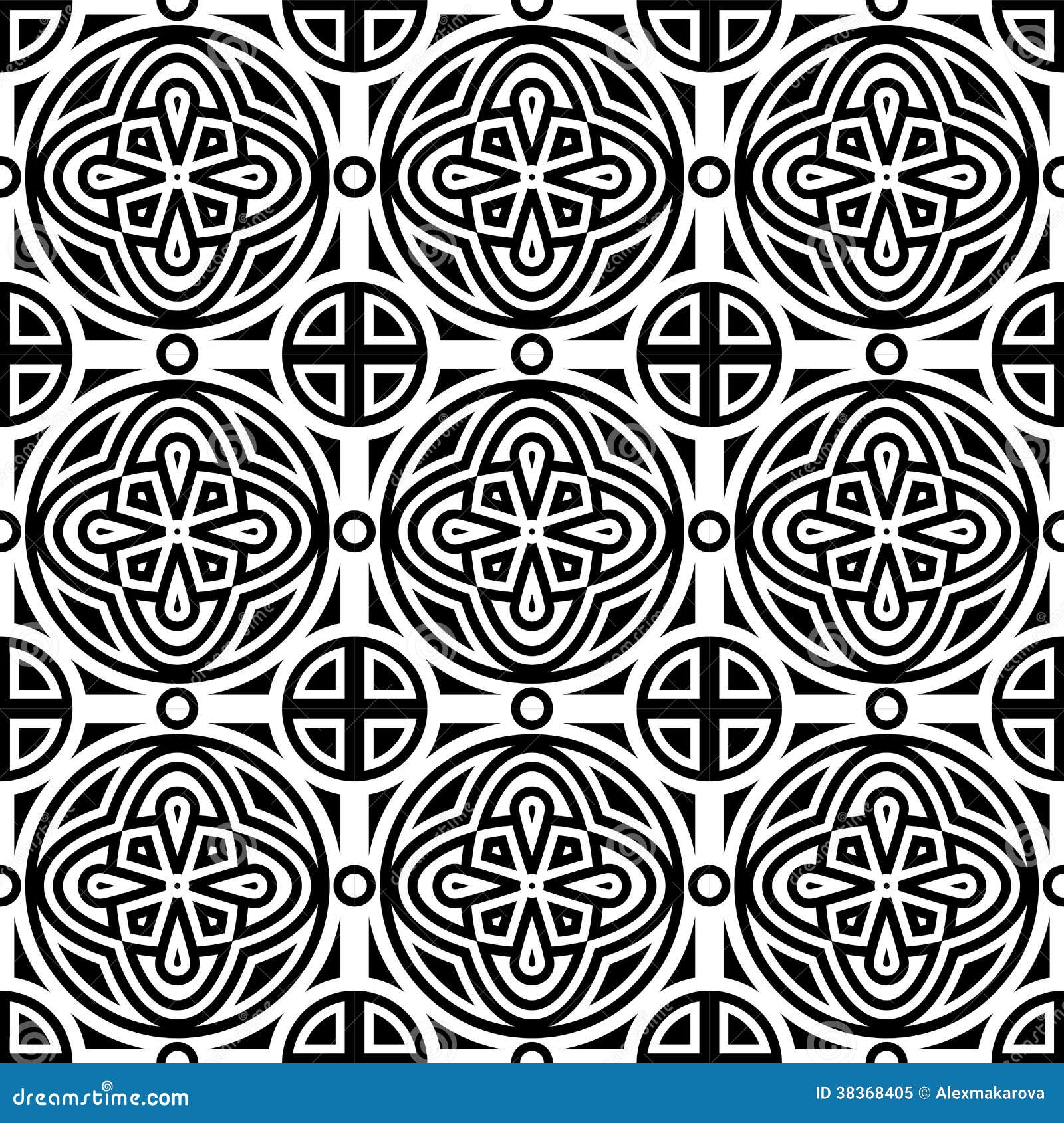 Seamless Geometric Monochrome Pattern Stock Vector - Illustration of ...