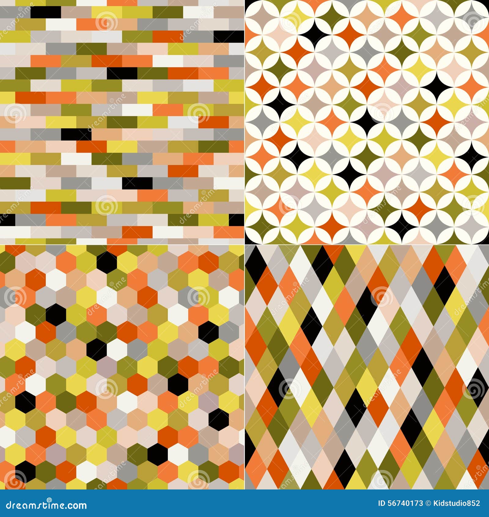 Seamless Geometric Multicolor Pattern Stock Vector - Illustration of ...