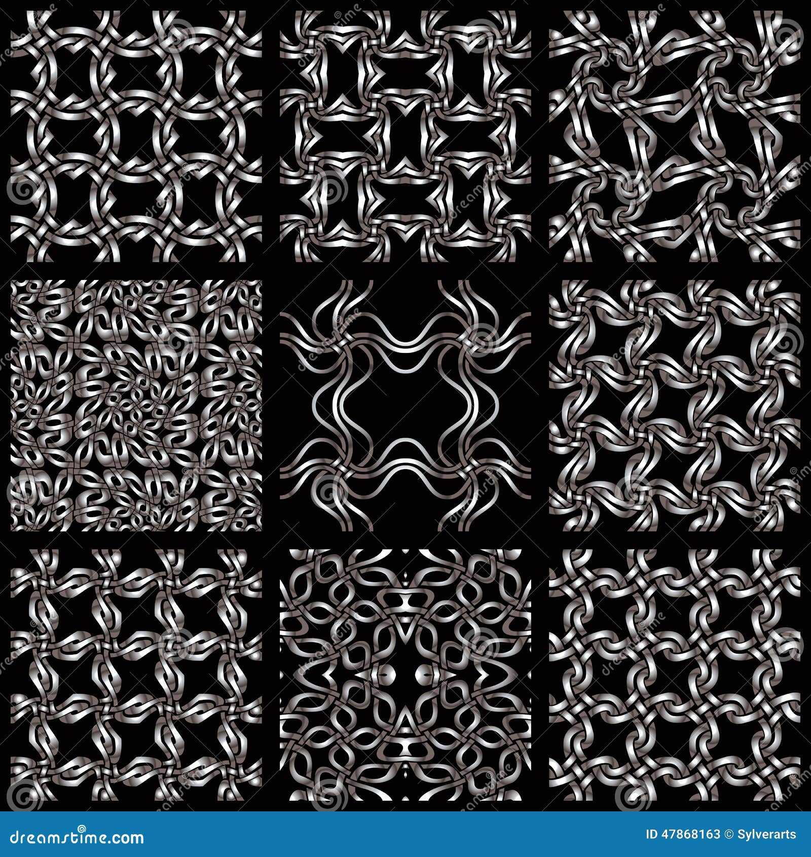 Seamless Geometric Nets Backgrounds. Stock Vector - Illustration of ...