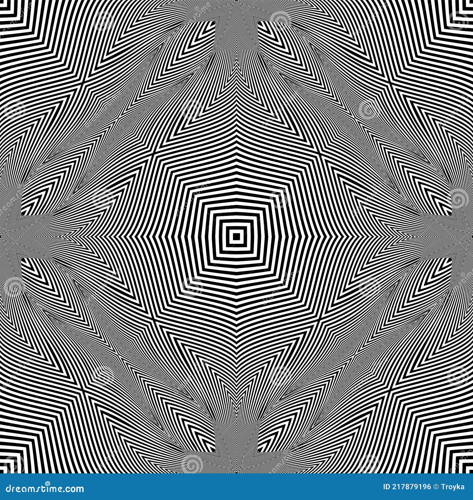 Seamless Geometric Op Art Convex Pattern. Lines Texture Stock Vector ...