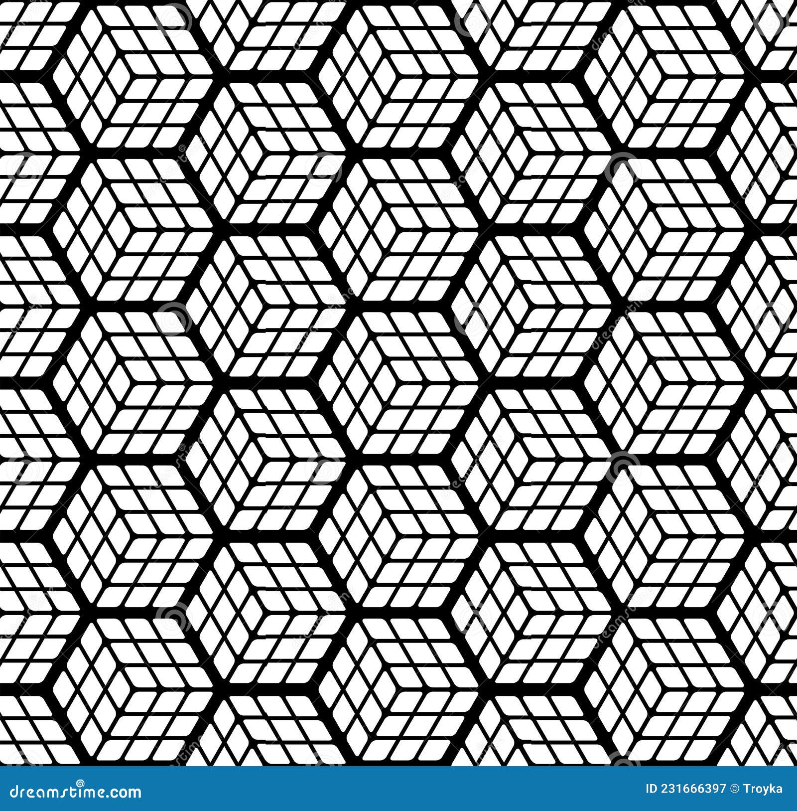 Seamless Geometric Op Art Pattern. 3D Illusion Effect Stock Vector ...