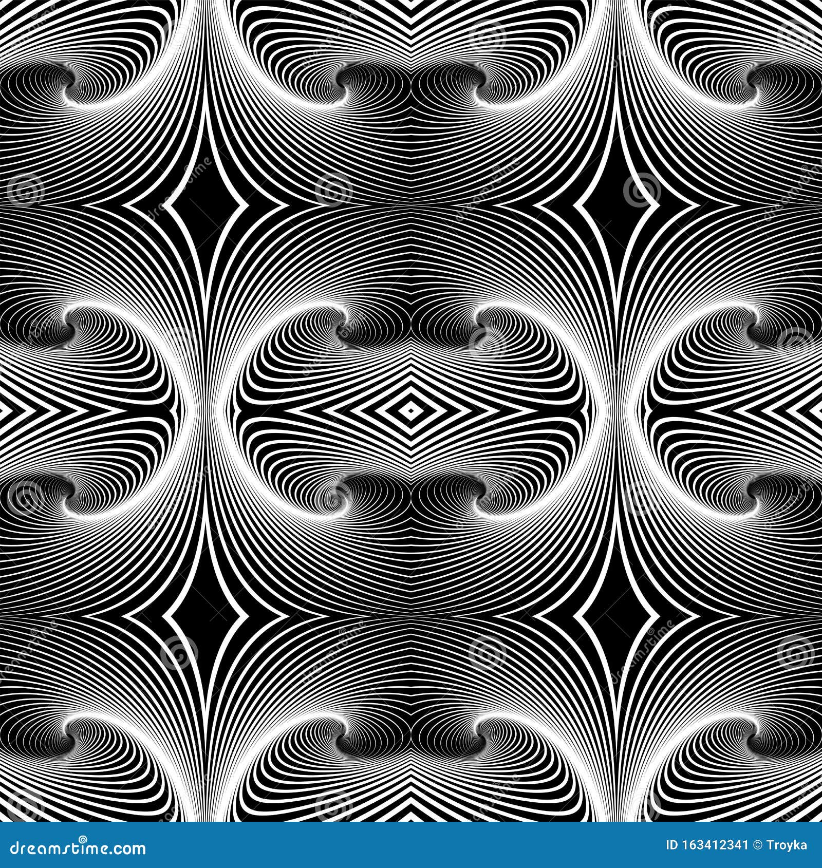 Seamless Geometric Op Art Pattern. Lines Texture Stock Vector ...