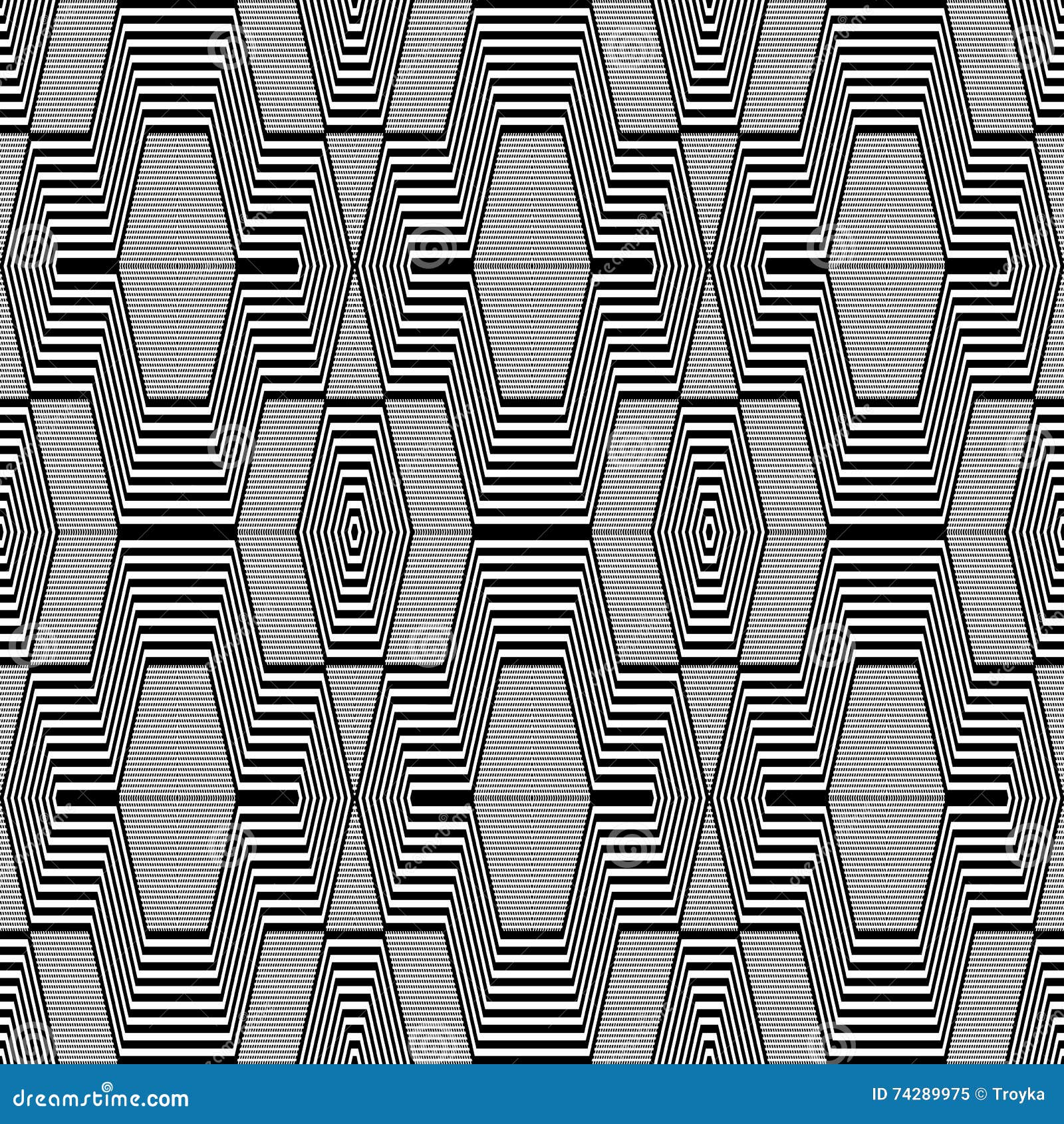 Seamless Geometric Op Art Pattern. Stock Vector - Illustration of ...