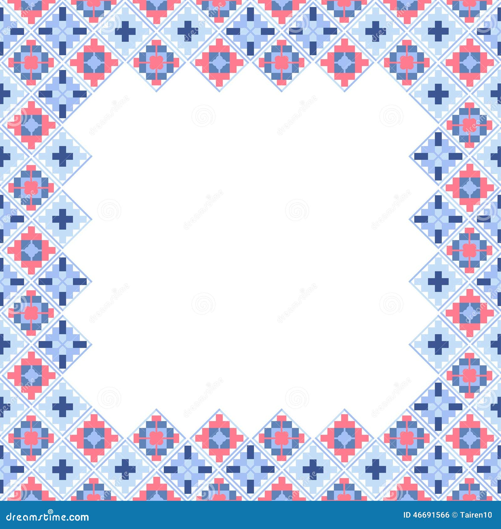 Seamless Geometric Patchwork Frame Stock Vector - Illustration of pink ...