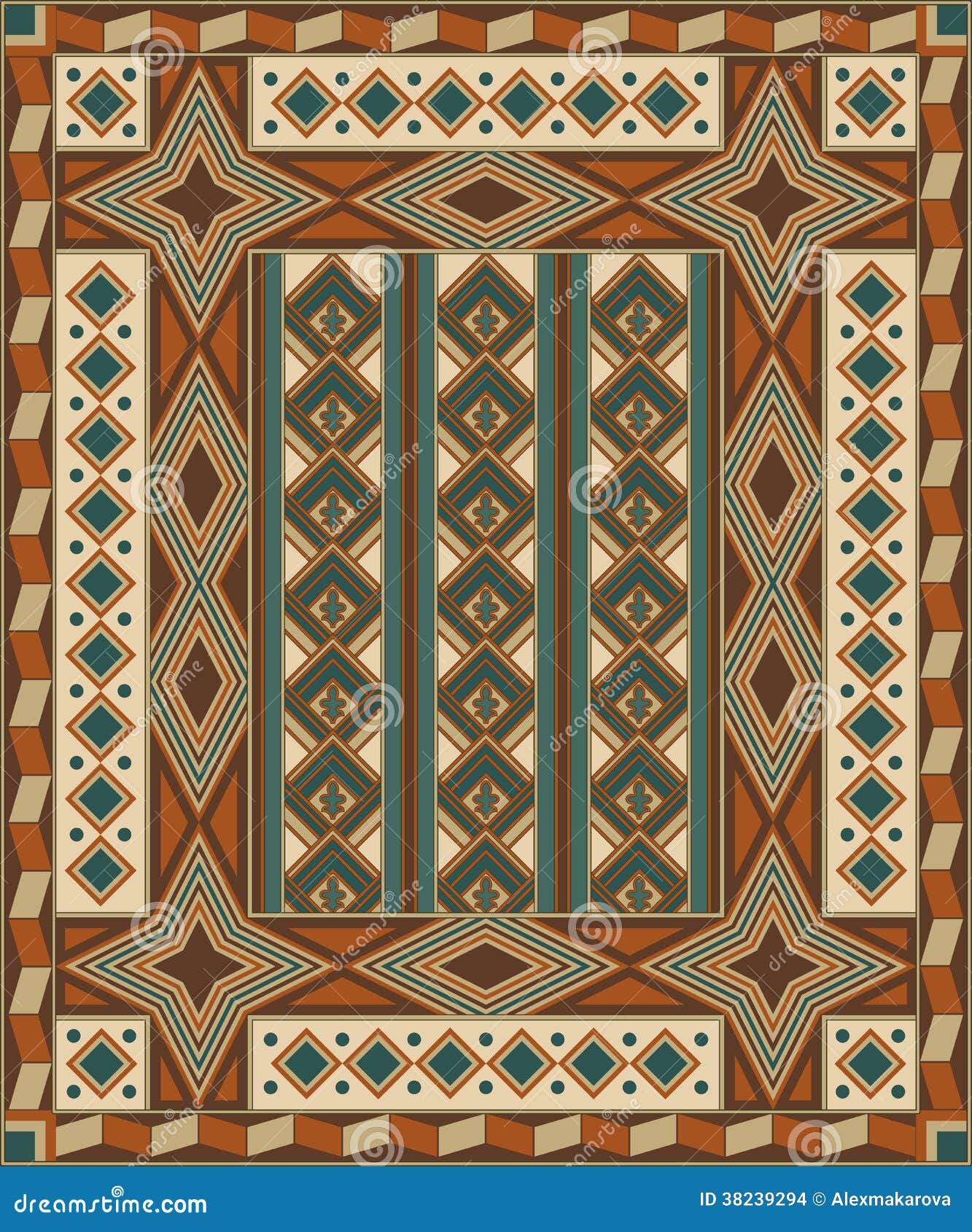 Seamless geometric pattern stock vector. Illustration of floral - 38239294