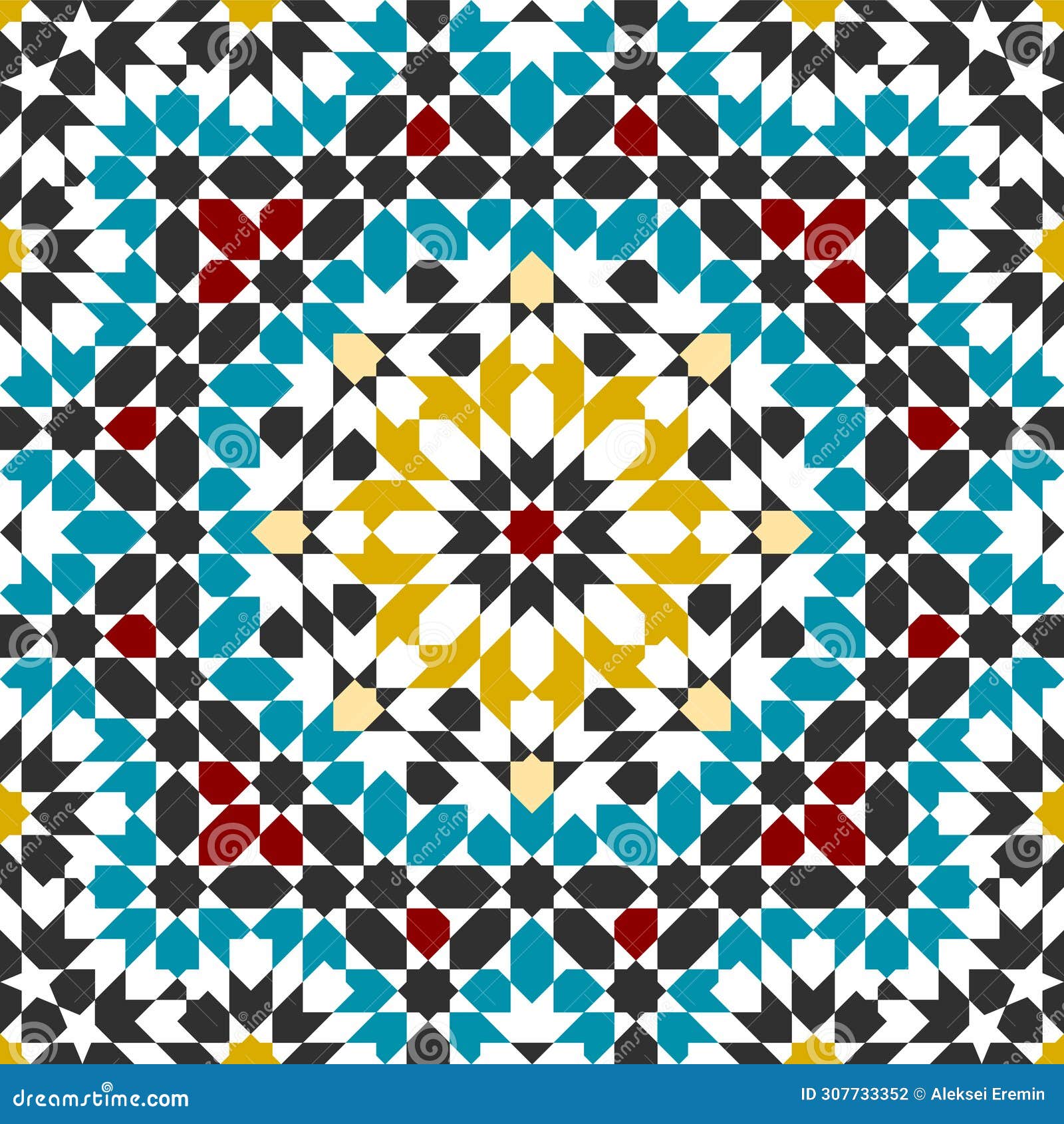 Seamless Geometric Pattern in Arabic Style Stock Vector - Illustration ...