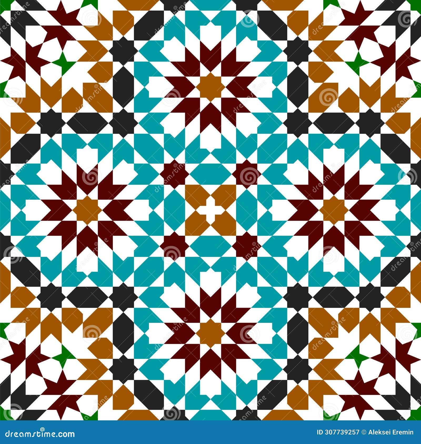 Seamless Geometric Pattern in Arabic Style Stock Illustration ...