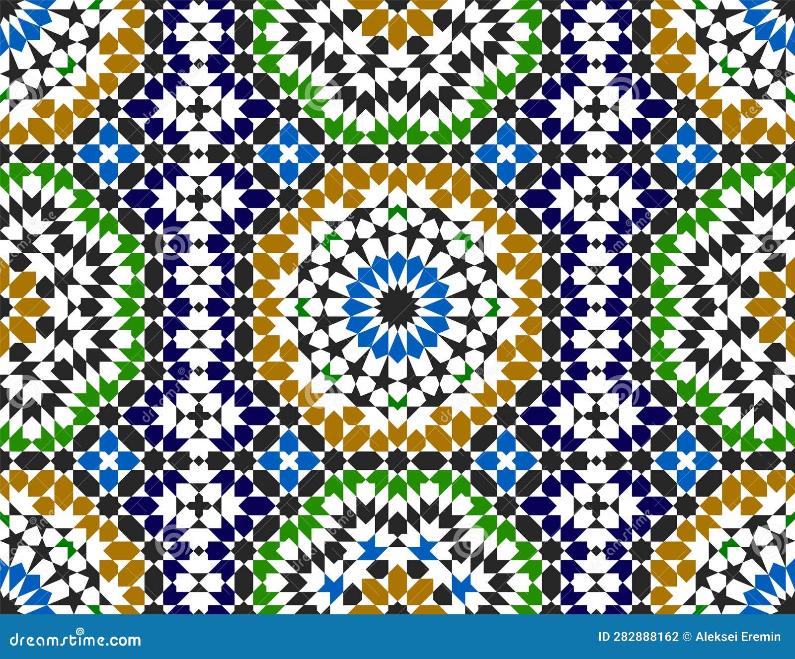 Seamless Geometric Pattern in Arabic Style Zellij Stock Vector ...