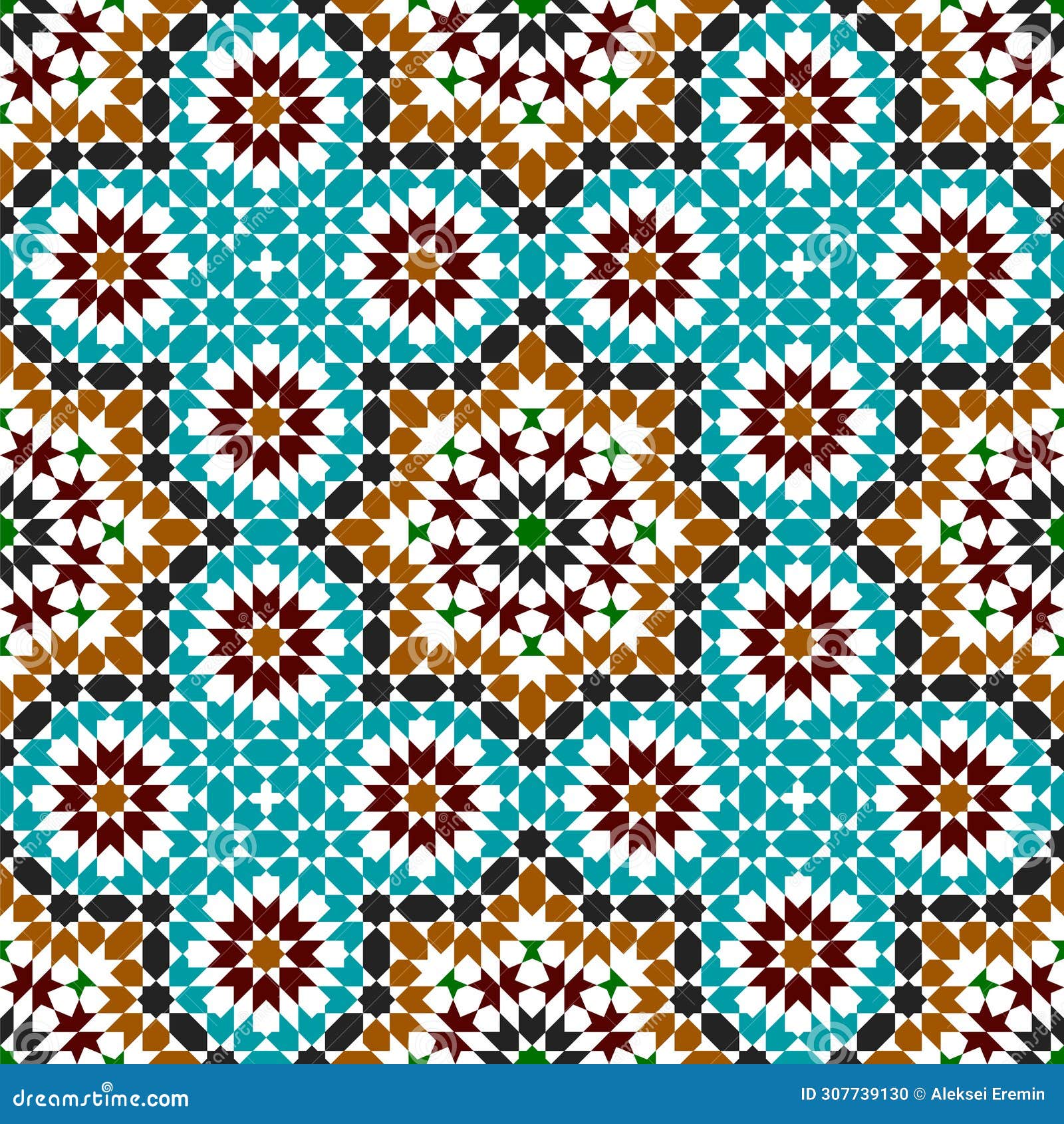 Seamless Geometric Pattern in Arabic Style Stock Vector - Illustration ...