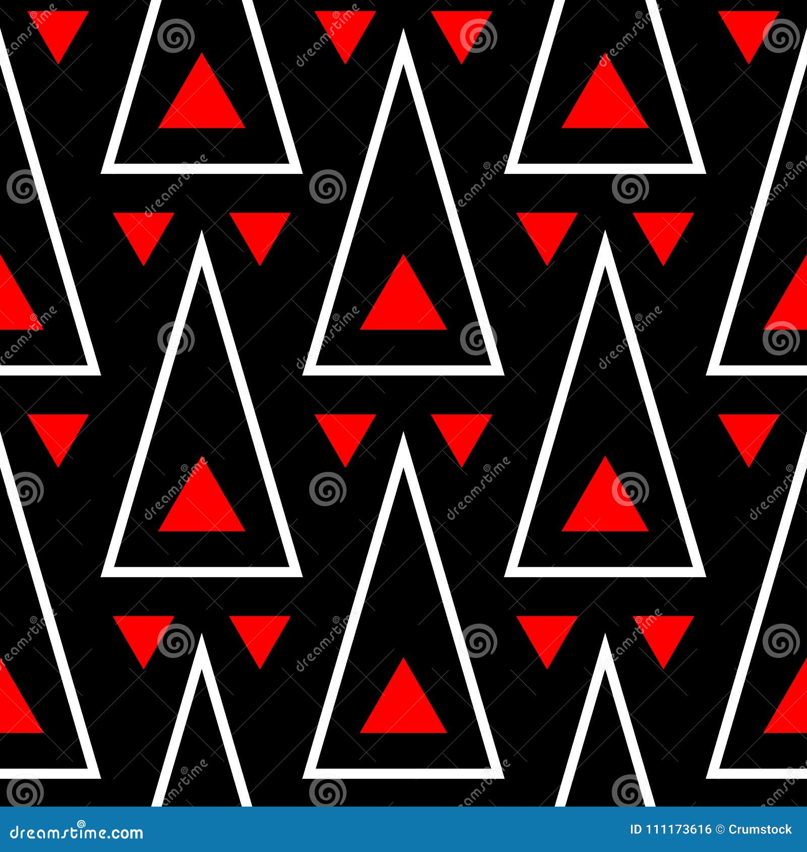 Seamless Geometric Pattern. Black Red and White Background Stock Vector ...