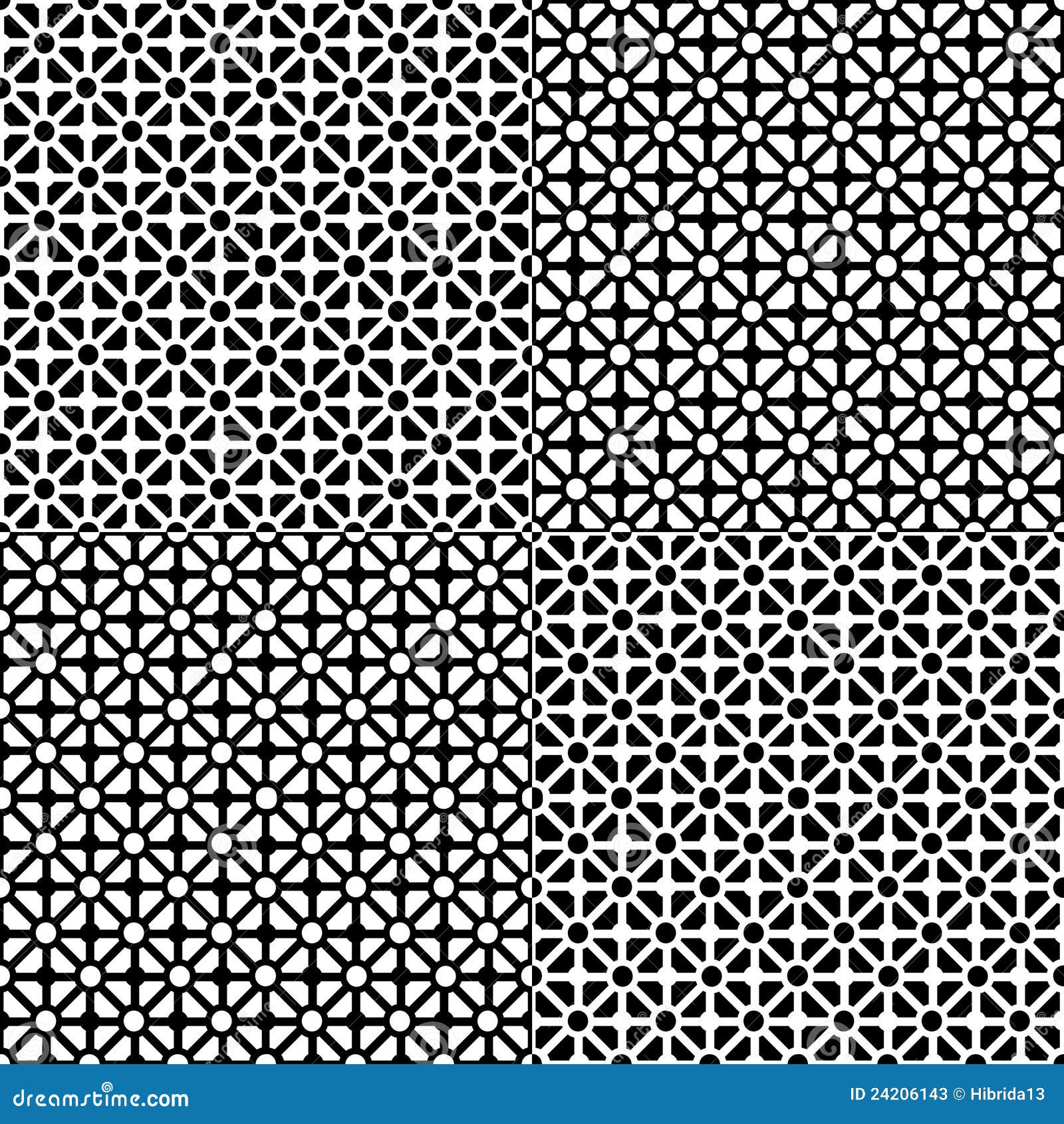 Seamless Geometric Pattern in Black and White Stock Vector ...