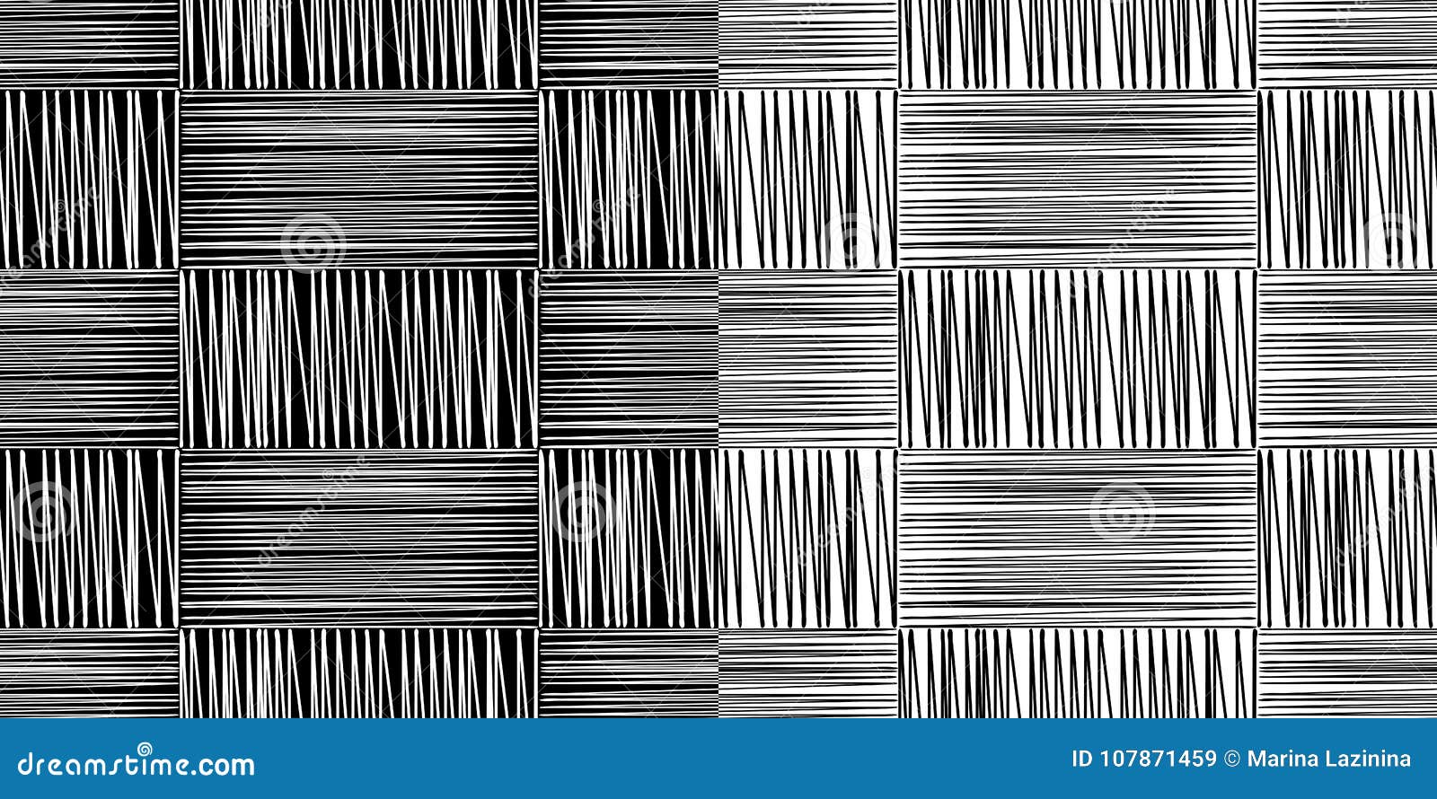 Seamless Geometric Pattern. Black and White Floor with Wooden Texture ...