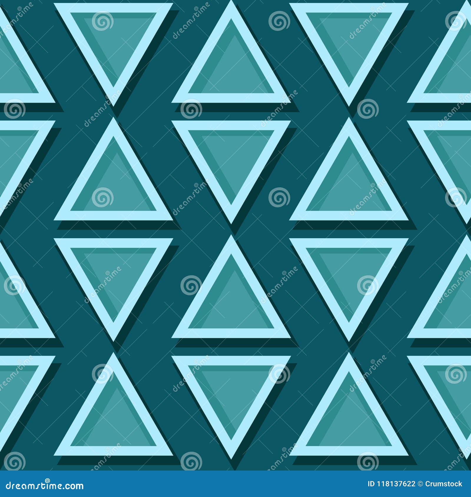 Seamless Geometric Pattern. Blue Green 3d Design Stock Vector ...