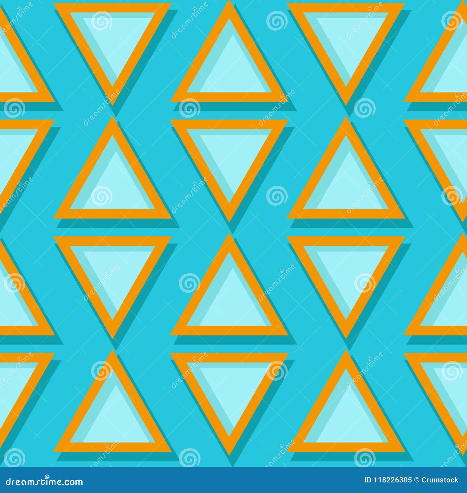 Seamless Geometric Pattern. Blue and Orange 3d Design Stock Vector ...