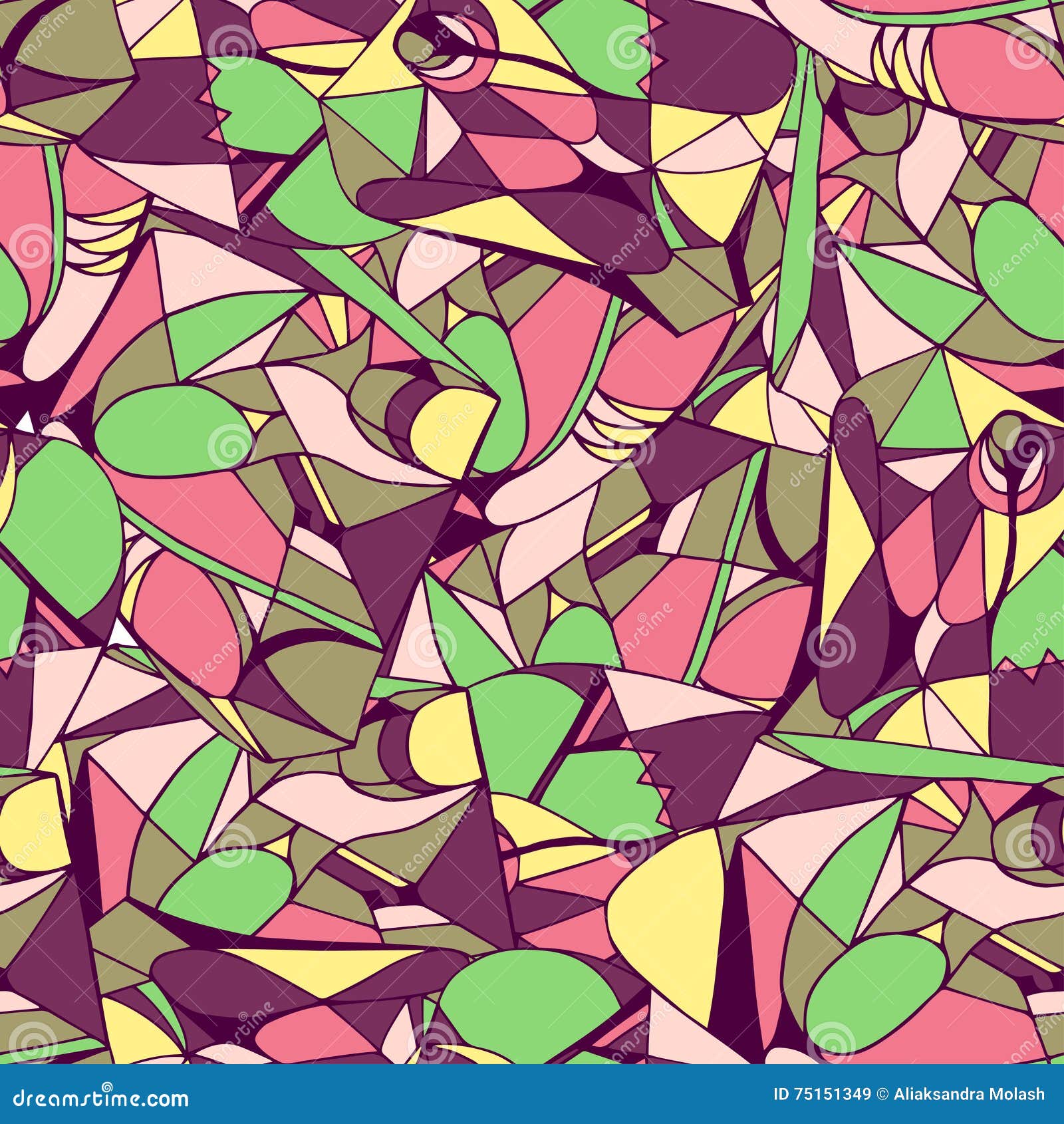 Seamless Geometric Pattern Bright Colors Stock Vector - Illustration of ...