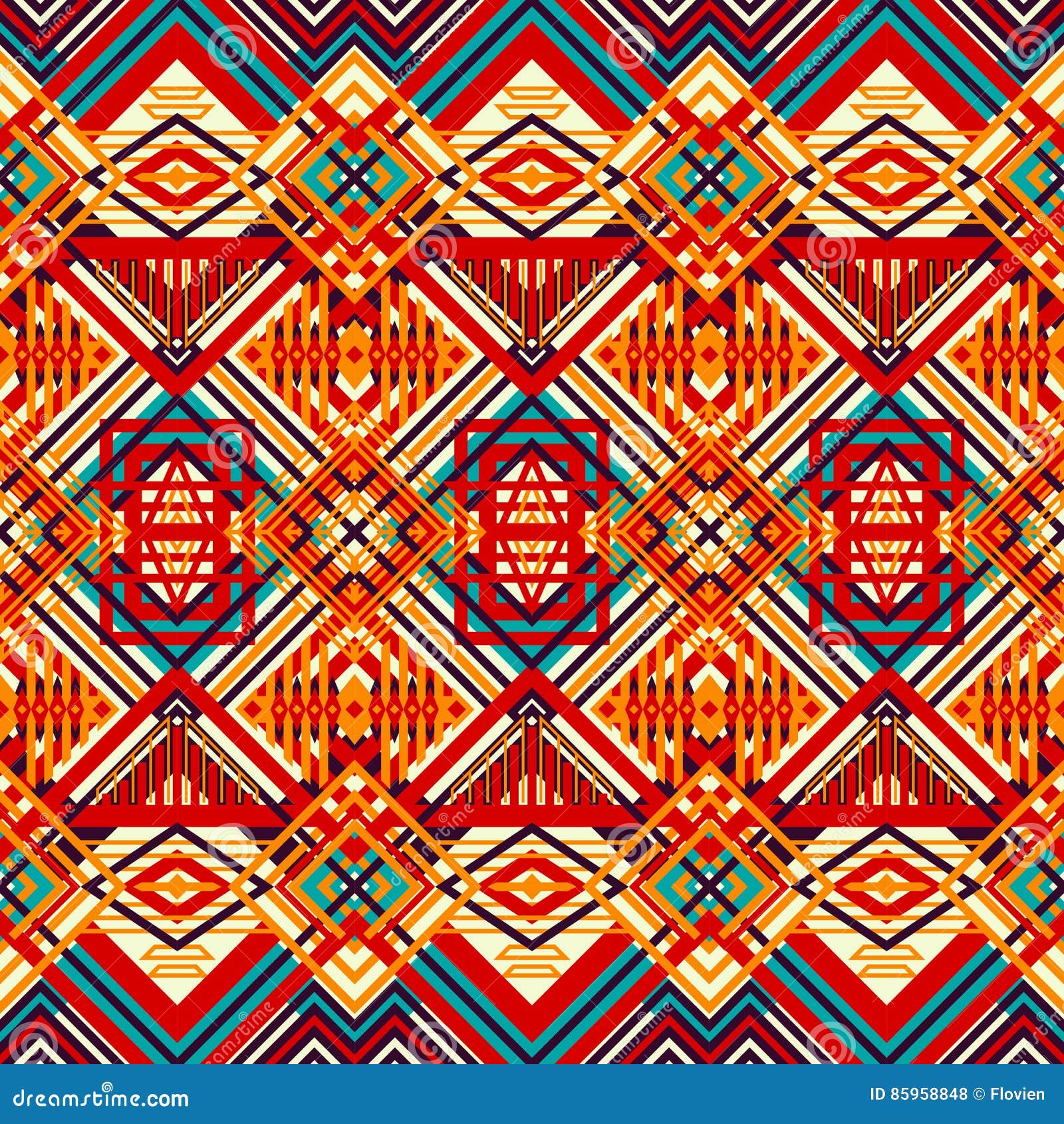 Seamless Geometric Pattern. Bright Complicated Pattern Stock Vector ...