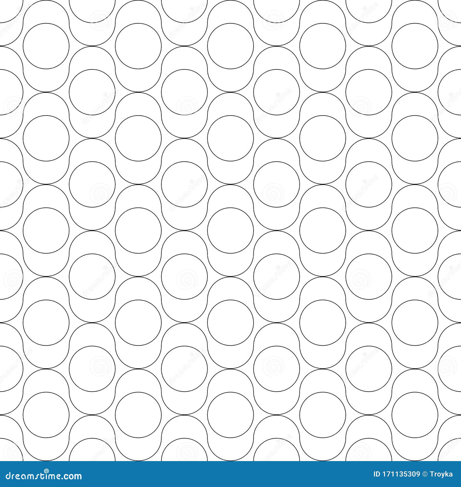 Seamless Geometric Pattern. Circle and Wavy Lines Texture Stock Vector ...