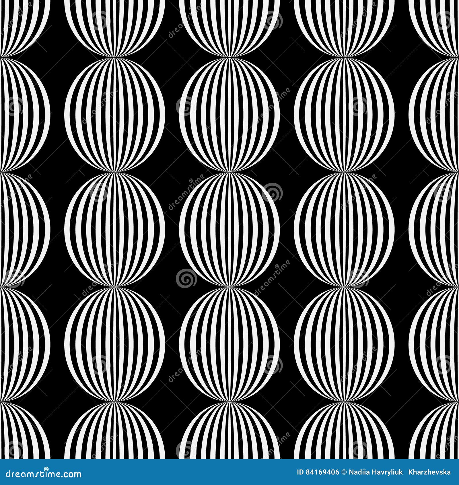 Seamless Geometric Pattern with Circles. Black and White. Stock Vector ...