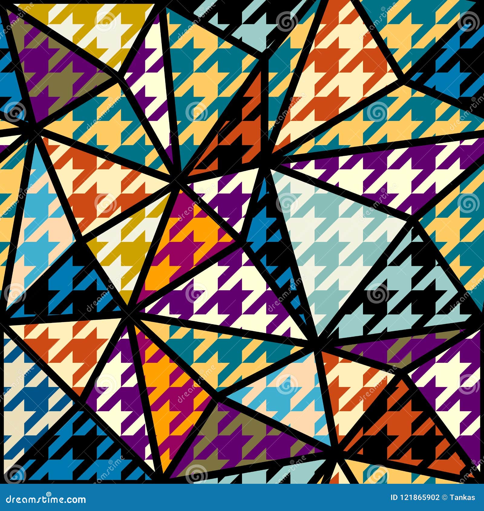 Seamless Hounds-tooth Pattern Stock Vector - Illustration of checkred ...