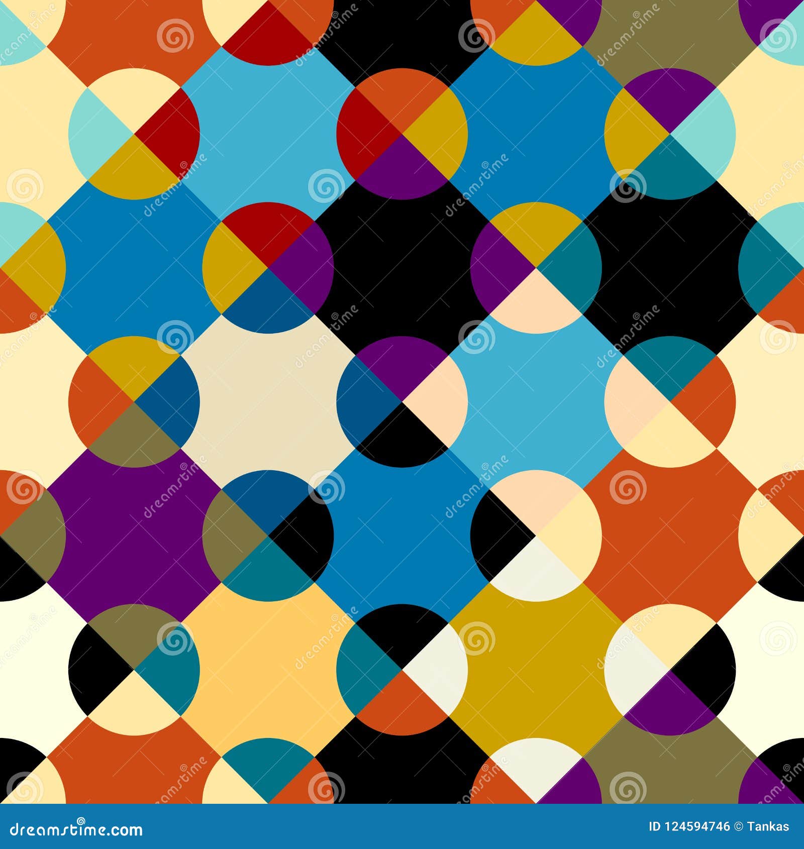 Seamless polka dot pattern stock vector. Illustration of plaid - 124594746