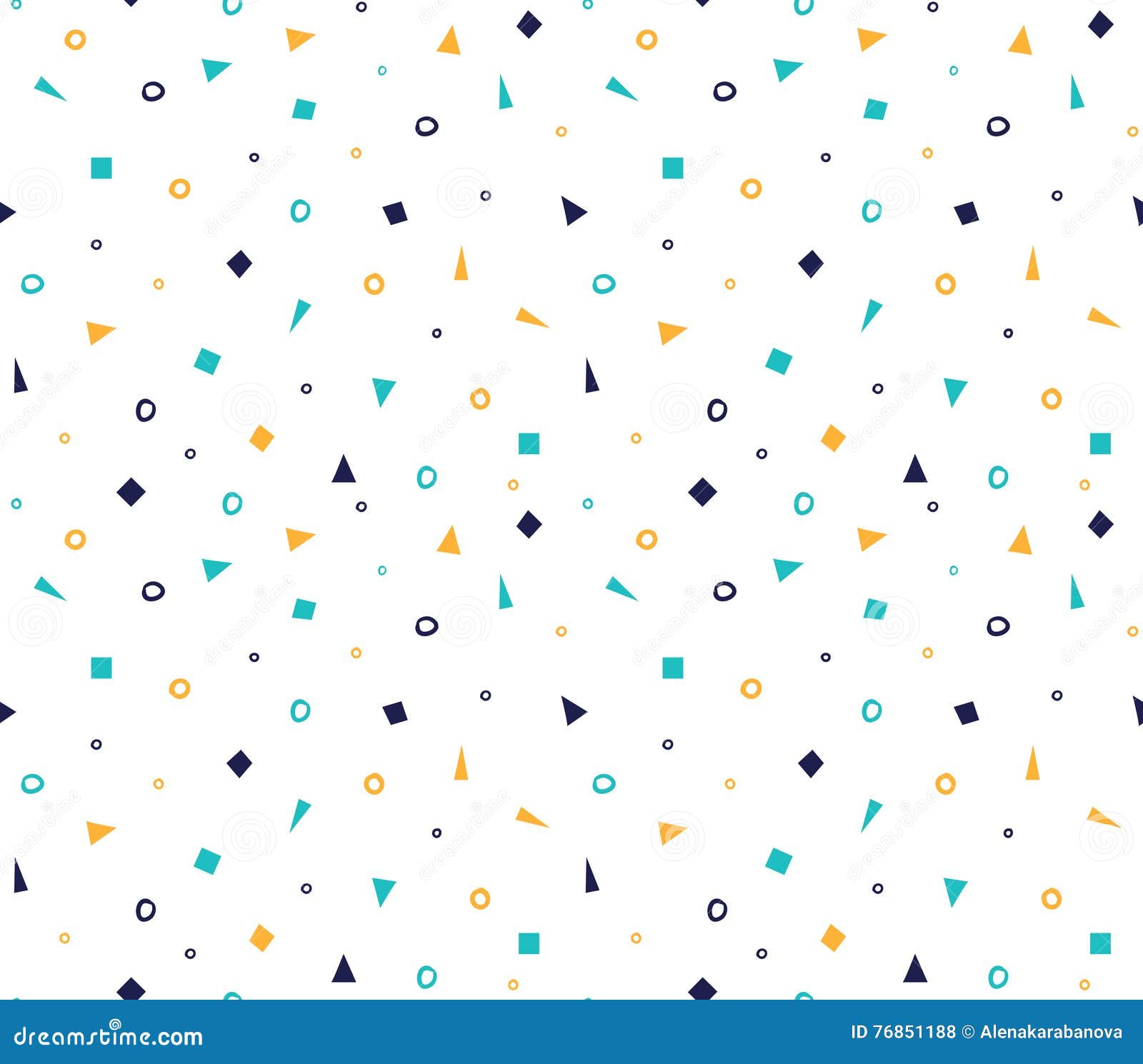 Seamless Geometric Pattern with Colorful Elements, Vector Background ...