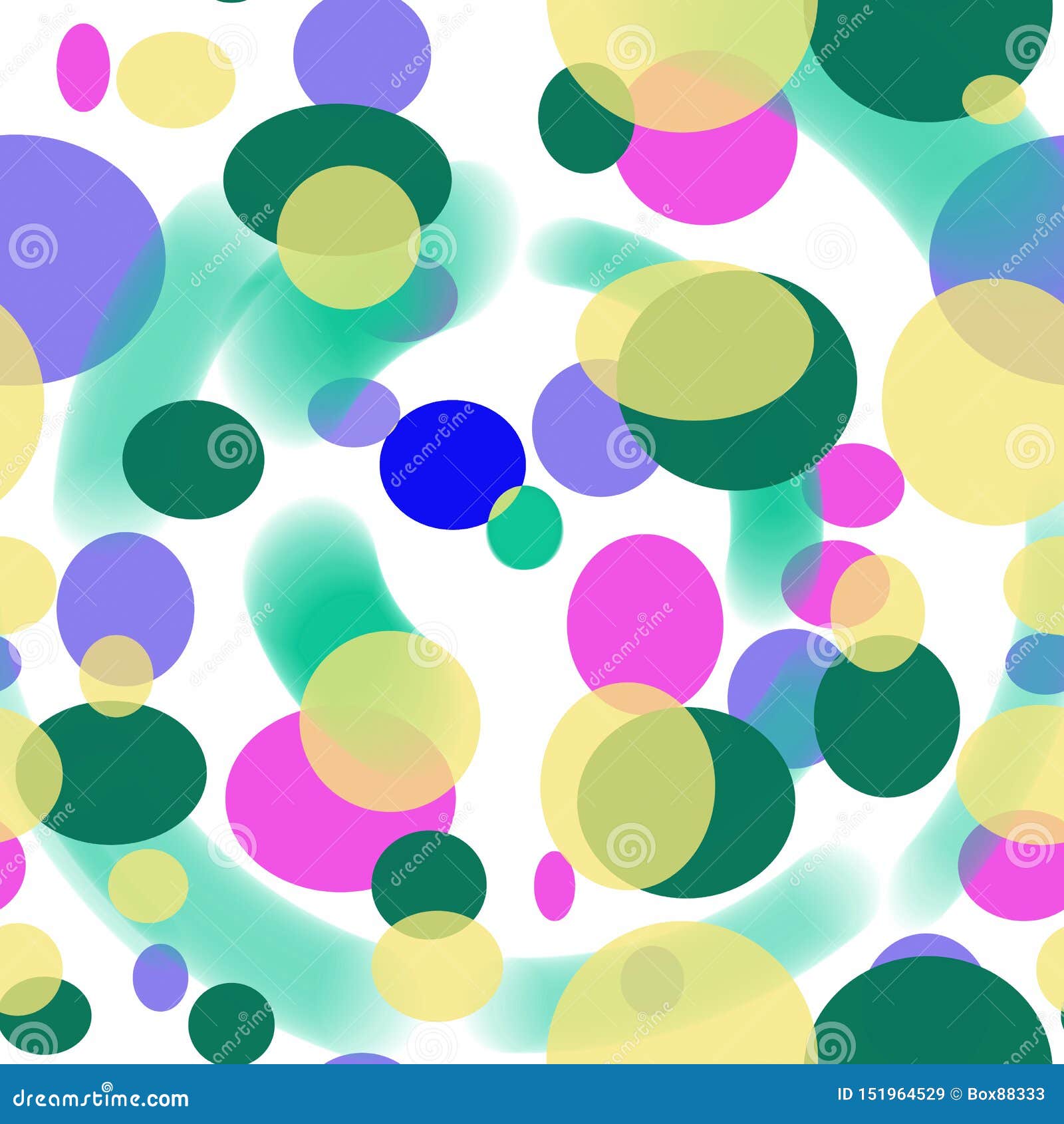 Seamless Geometric Pattern of Colorful Ellipses and Arcs Stock Image ...