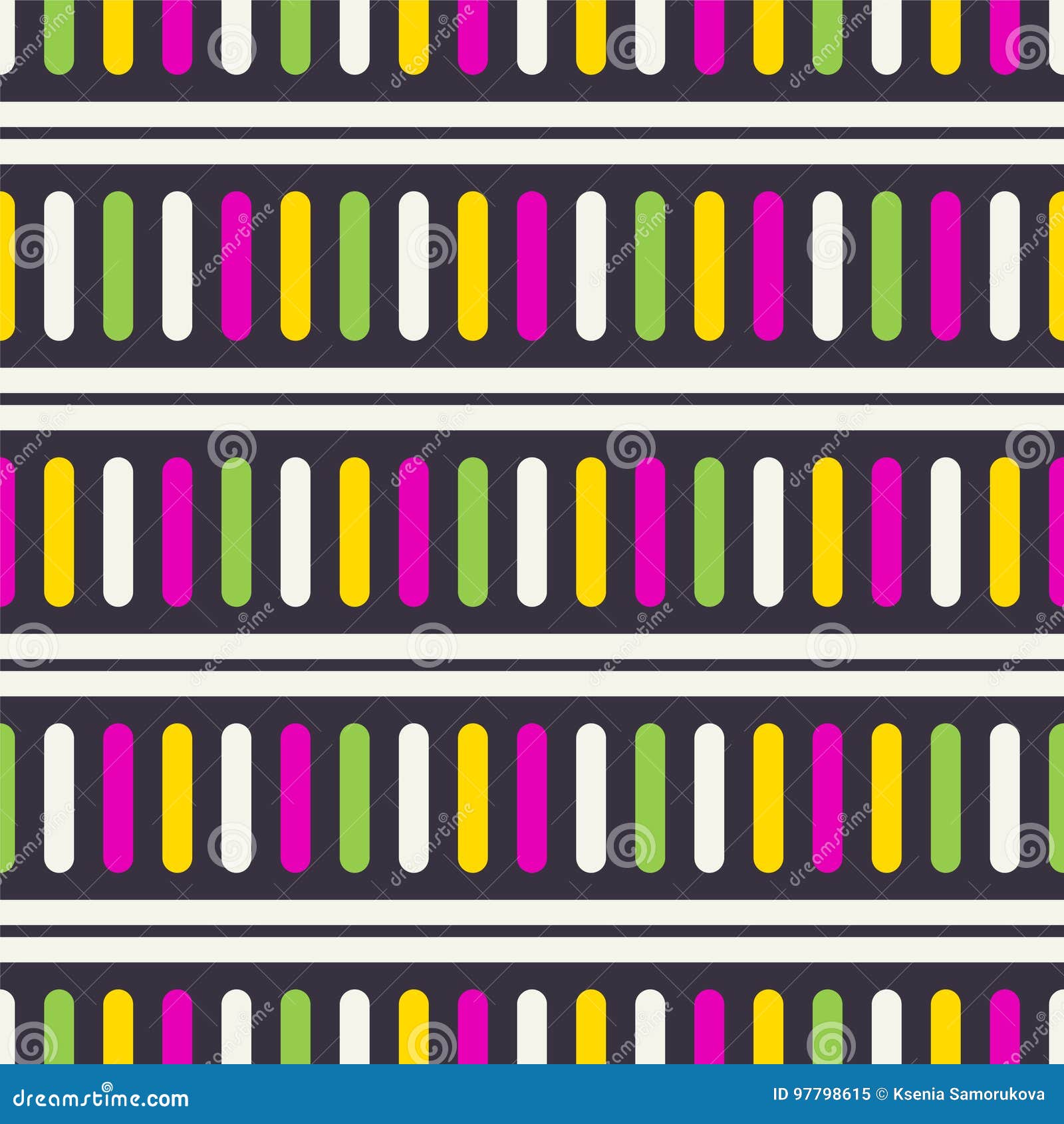 Seamless Geometric Pattern - Colorful Striped Rows Stock Vector ...