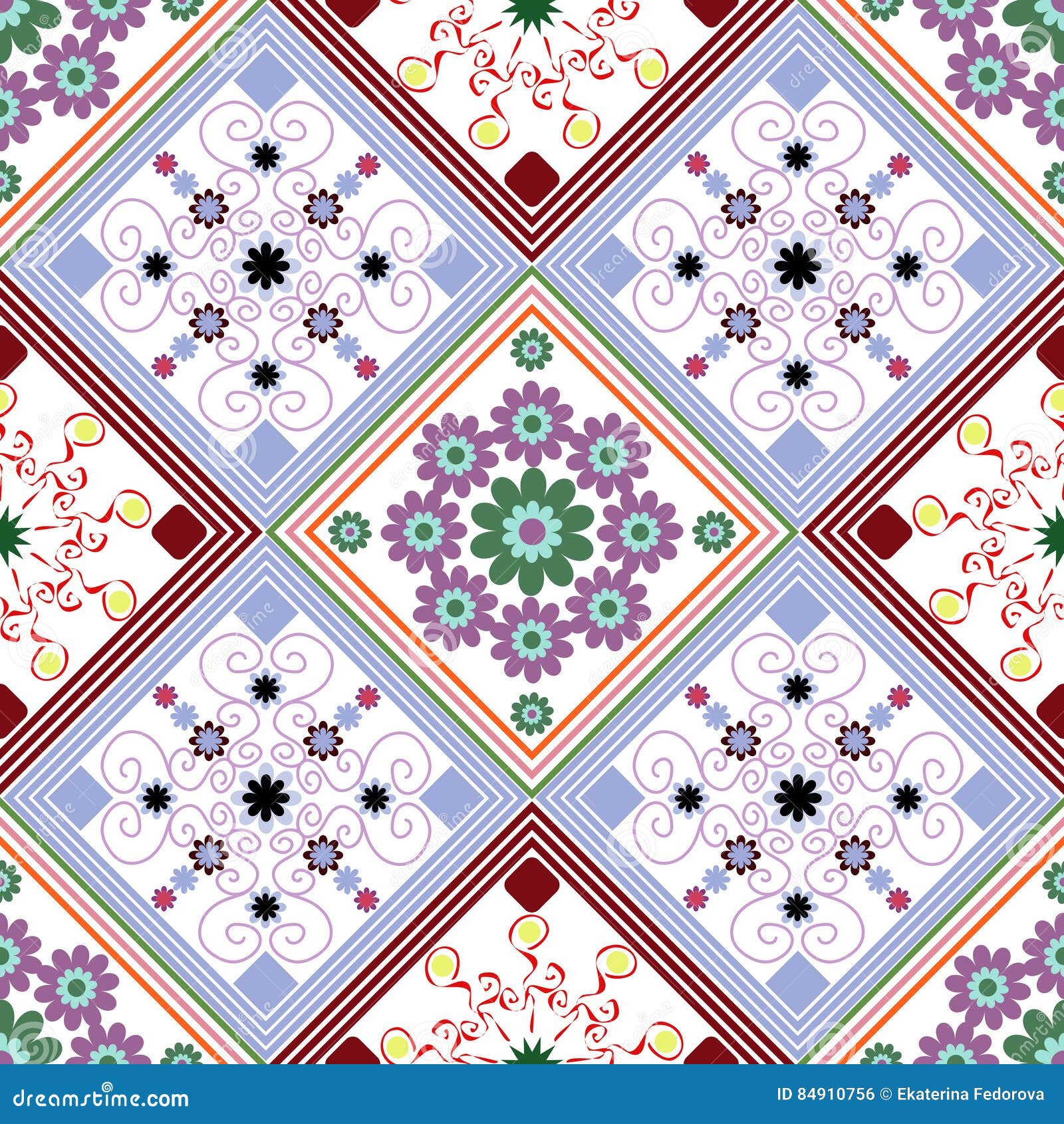Seamless Geometric Pattern, Diamonds and Squares with an Unusual Stock ...