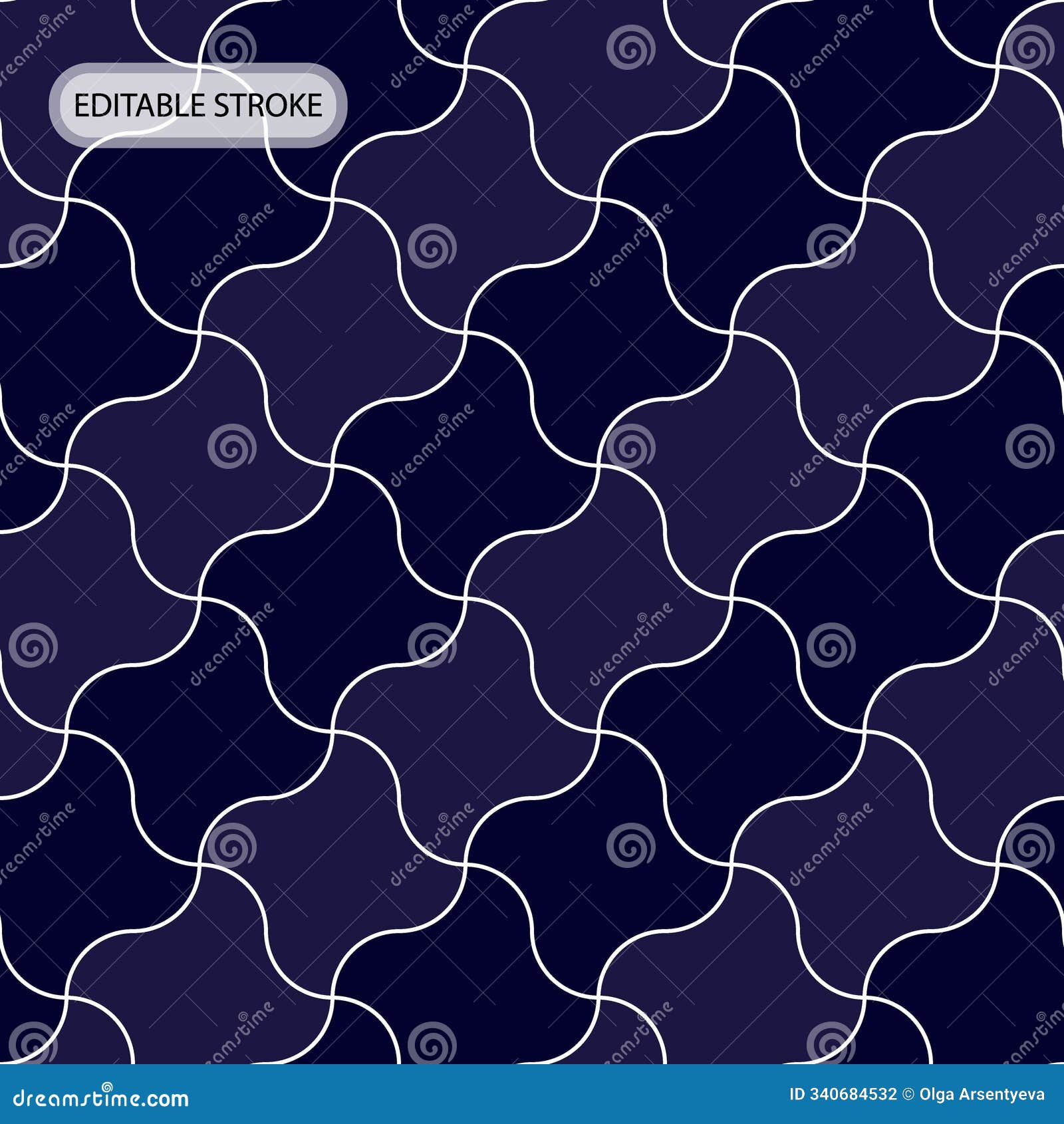 Seamless Geometric Pattern with Editable Stroke. Stock Illustration ...