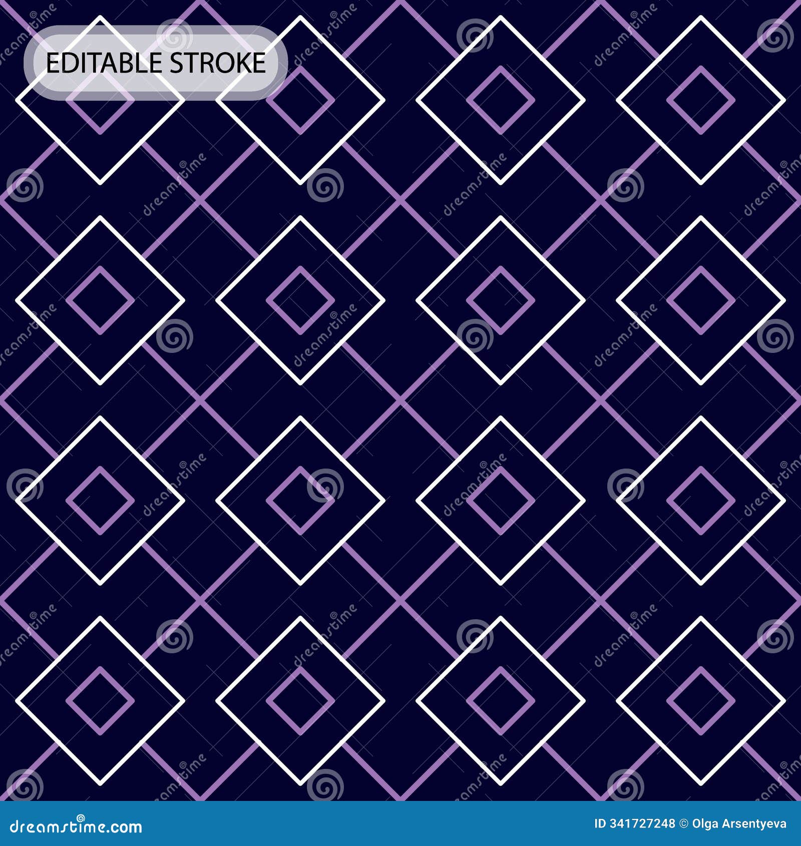 Seamless Geometric Pattern with Editable Stroke Stock Illustration ...