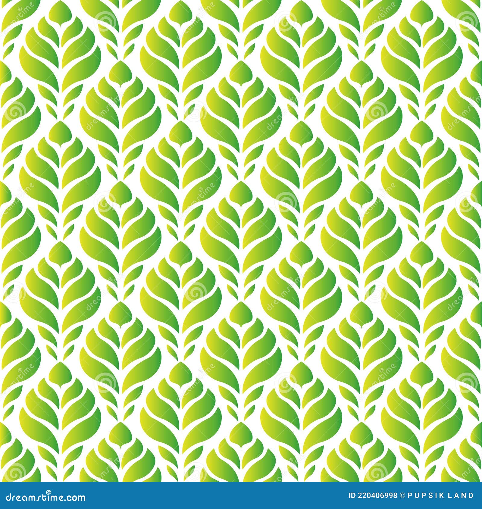 Seamless Geometric Pattern with Green Gradient Leaves. Stock ...