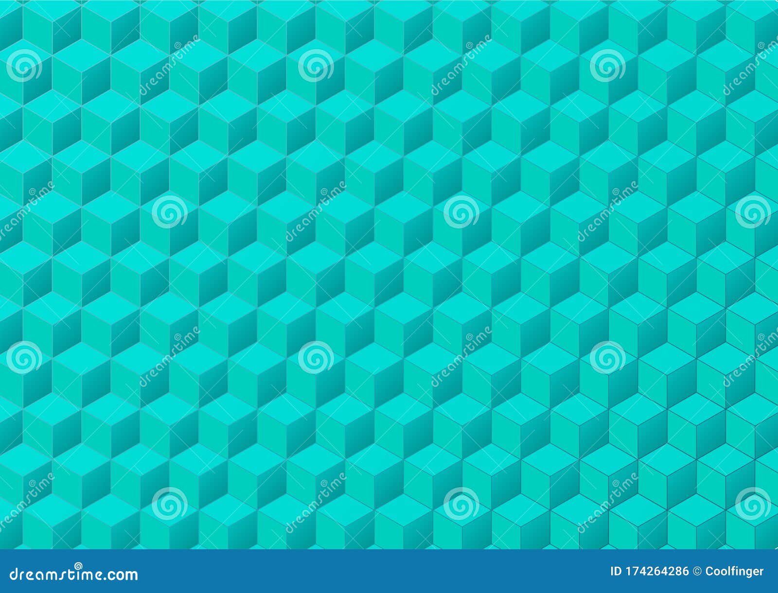 Seamless Geometric Pattern Green Isometric Squares Abstract Background ...