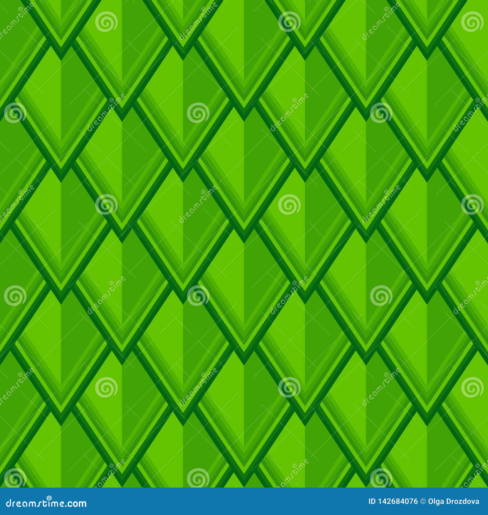 Seamless Geometric Pattern with Green Rhombuses Stock Illustration ...