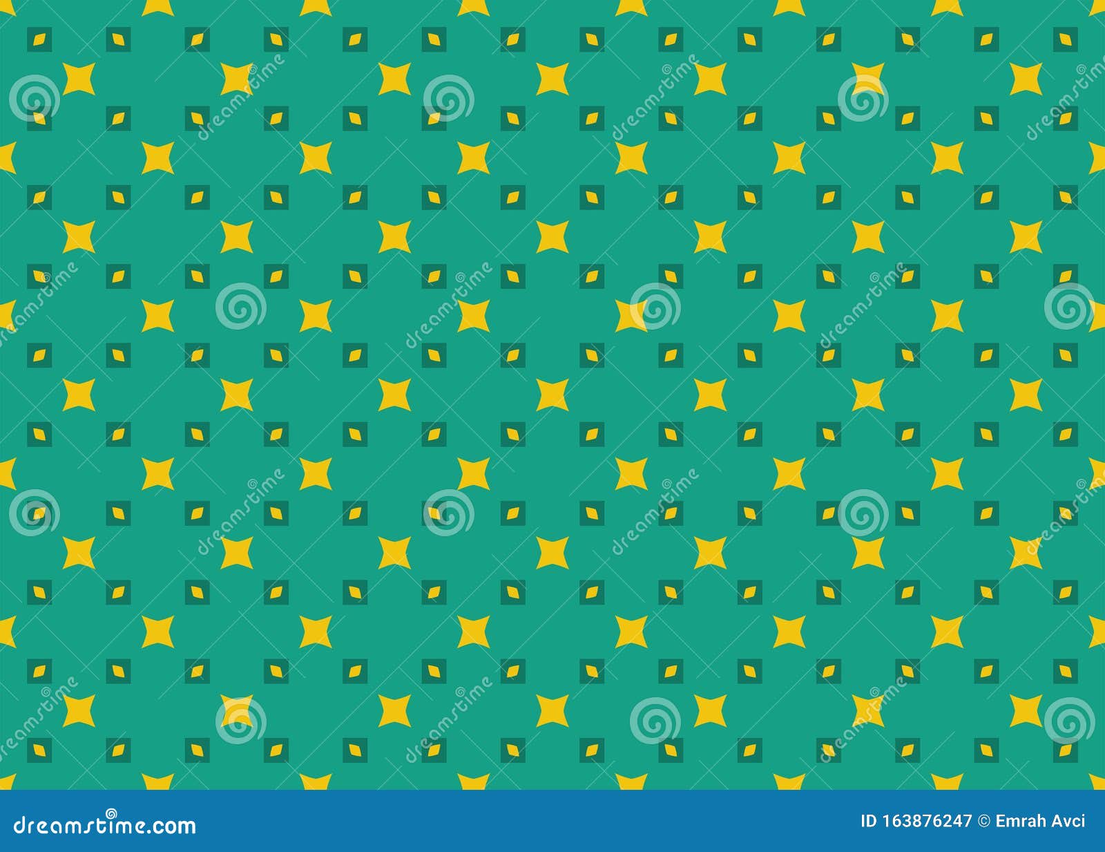 Seamless Geometric Pattern. in Green, Yellow Colors Stock Illustration ...