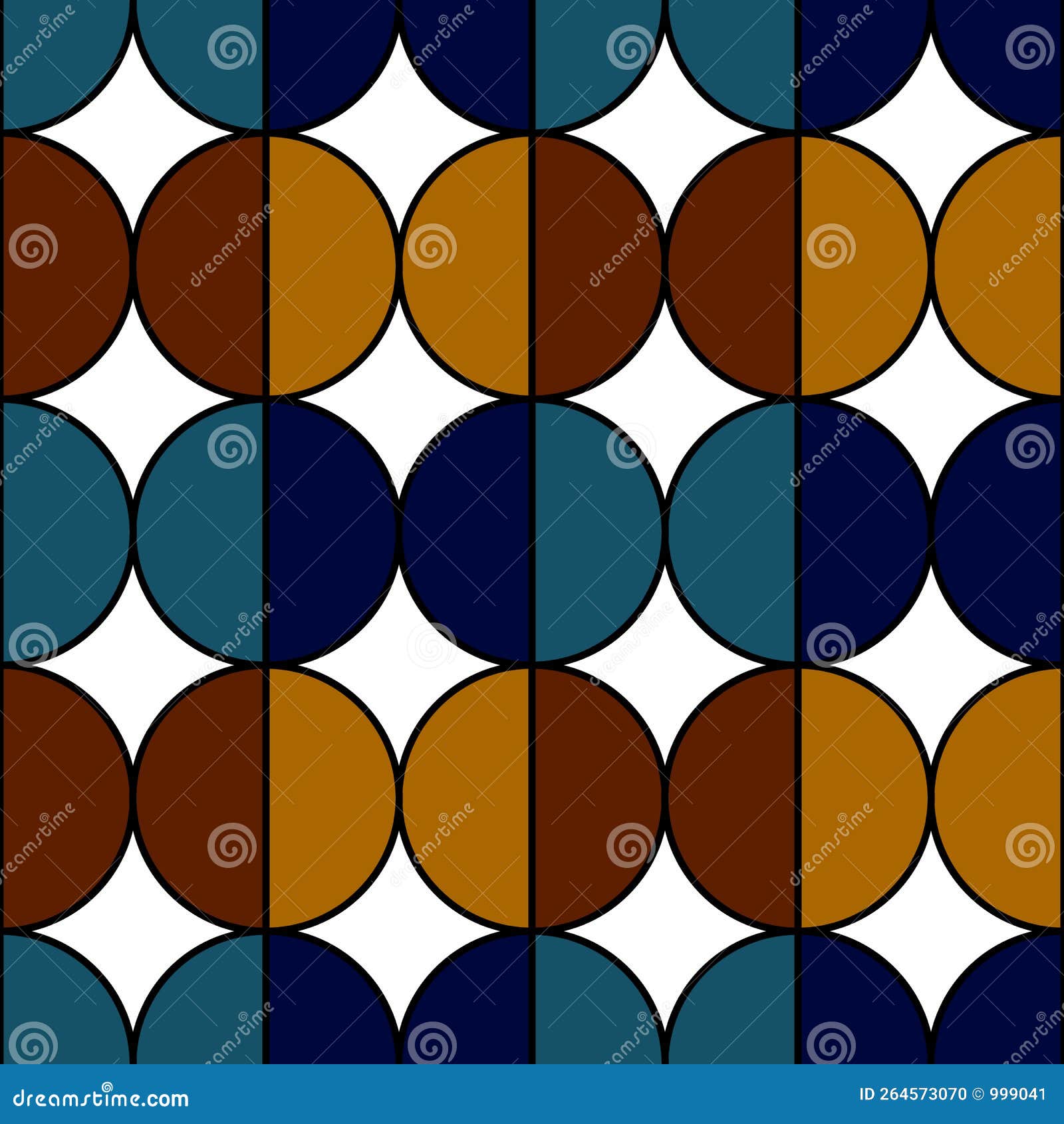 Seamless Geometric Pattern of Halves, Circle. Vector Stock Illustration ...