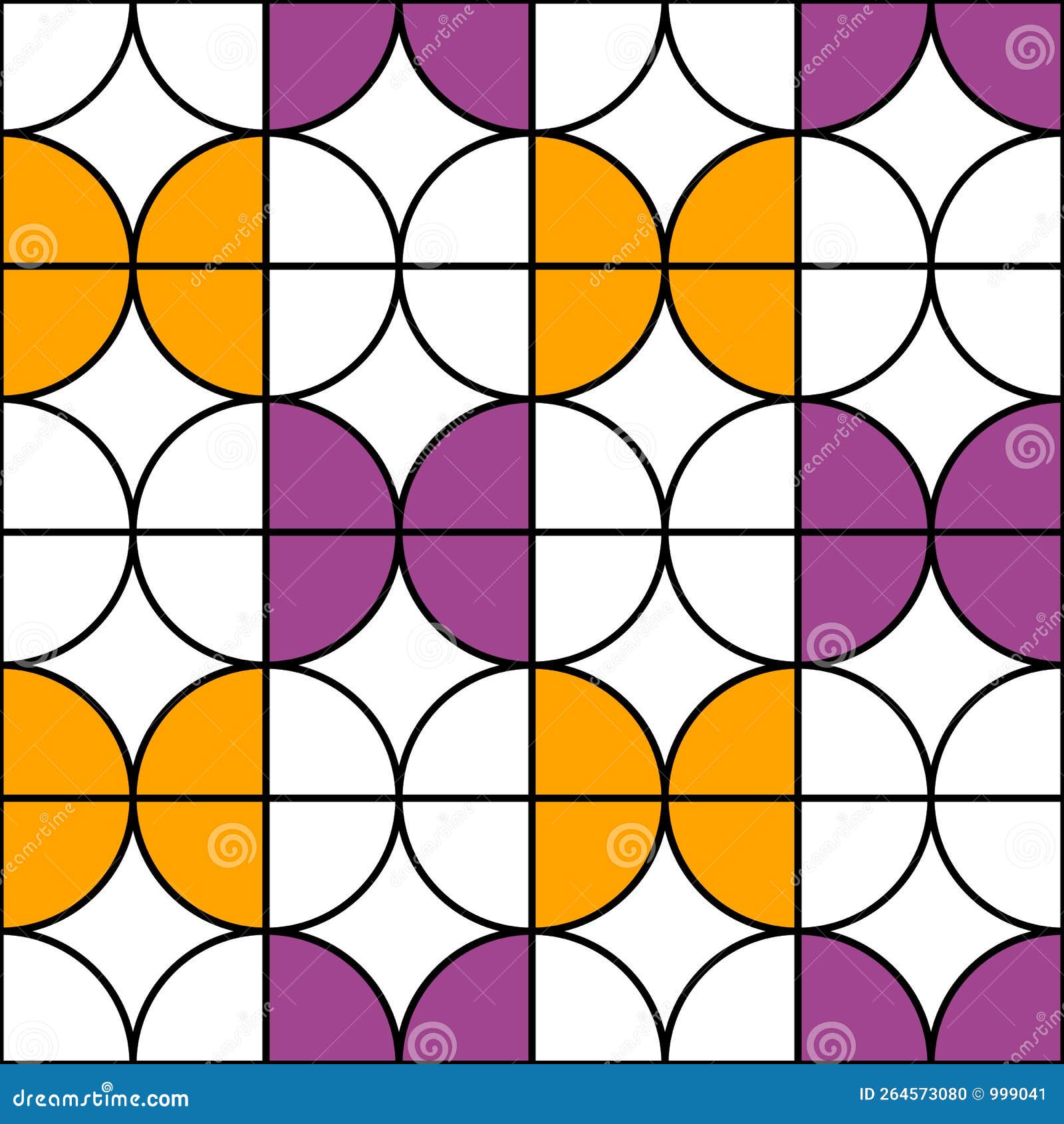 Seamless Geometric Pattern of Halves, Circle. Vector Stock Illustration ...