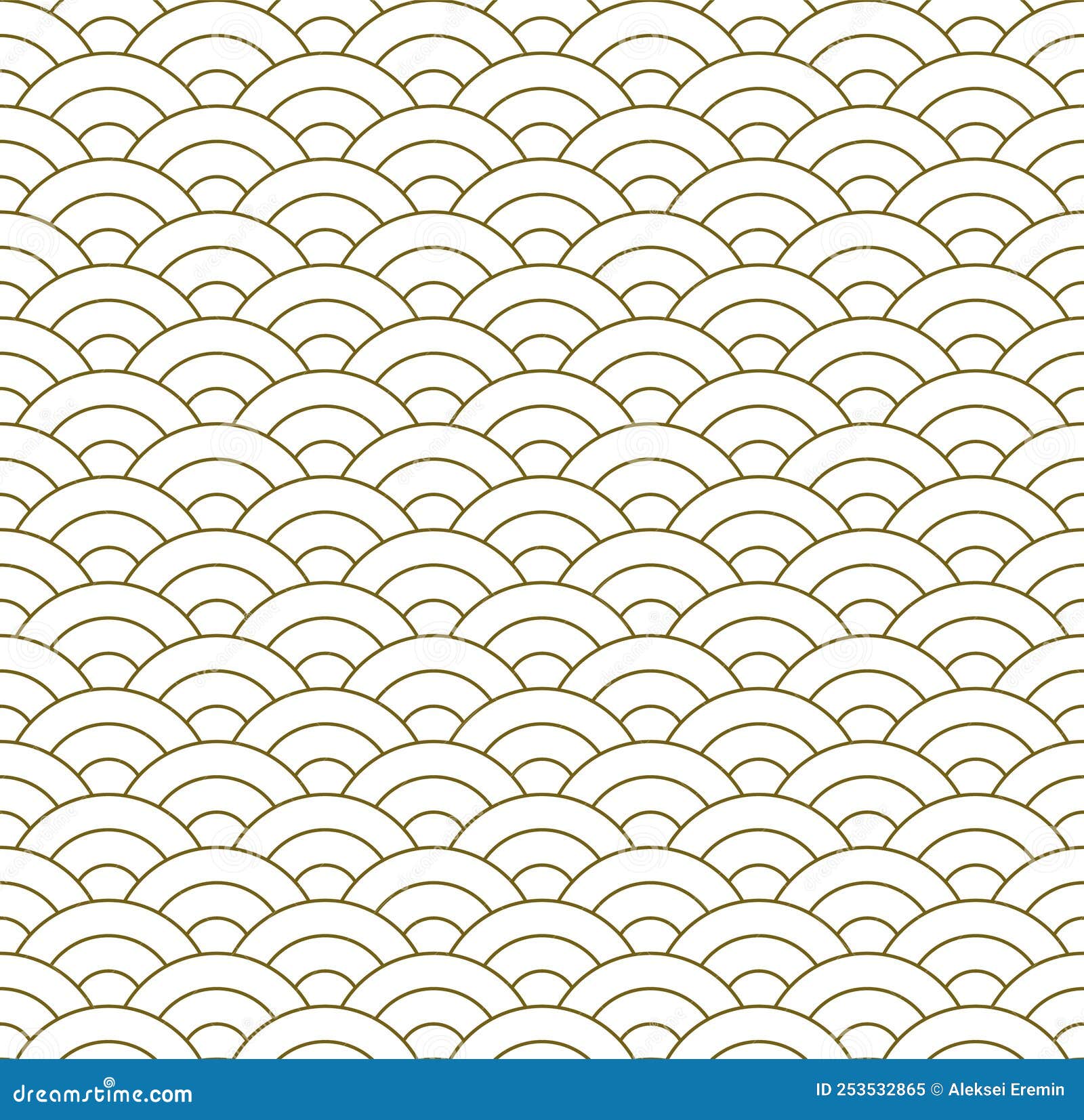 Seamless Geometric Pattern. Japanese Waves. 3 Radial Lines Stock Vector ...