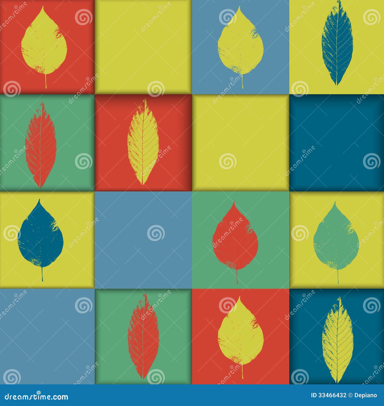 Seamless Geometric Pattern with Leaves Stock Vector - Illustration of ...