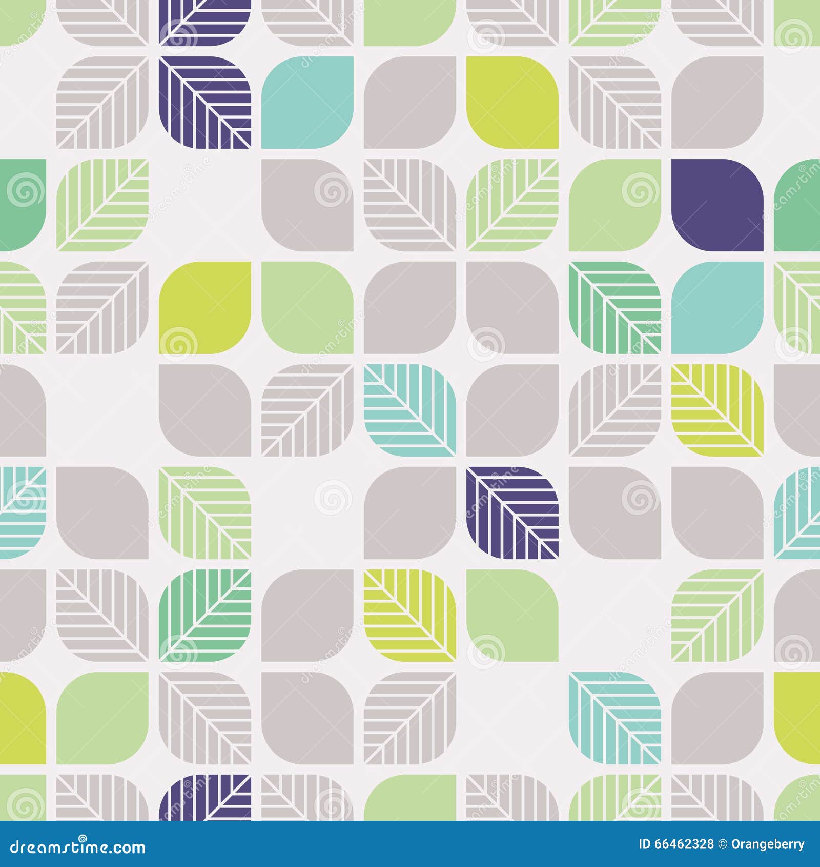 Seamless Geometric Pattern with Leaves Stock Vector - Illustration of ...
