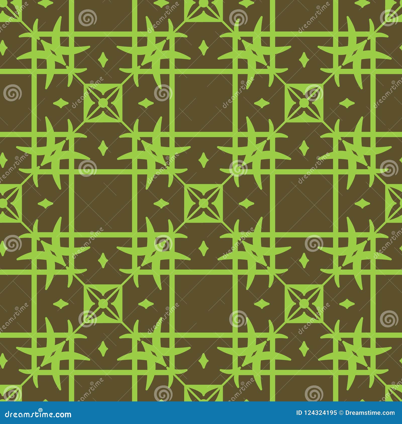 Seamless Geometric Pattern Light Green Pattern on Dark Green Background ...