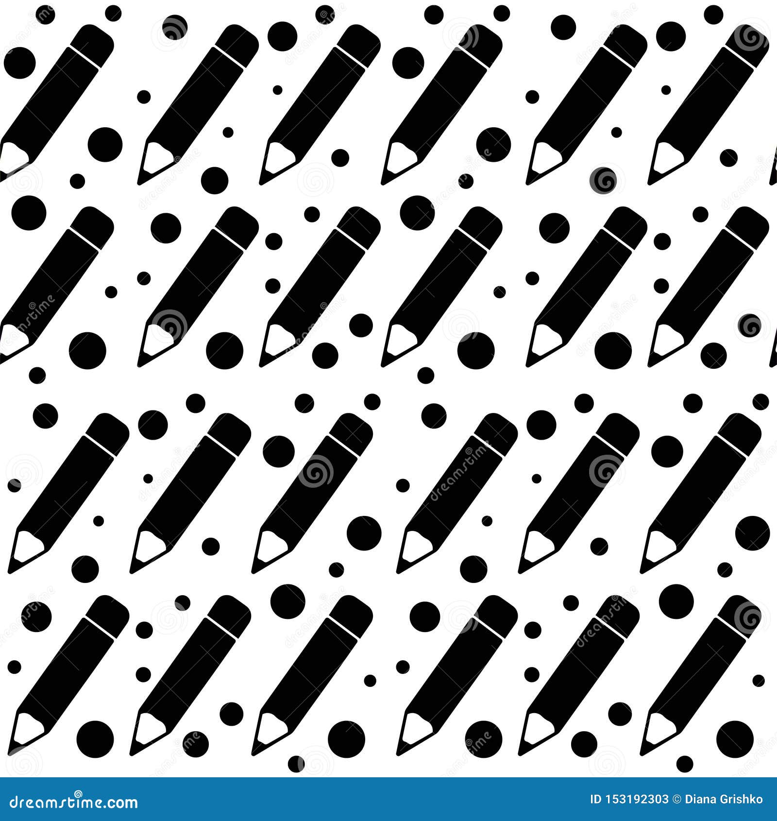 Seamless Geometric Pattern with Line Pencils in Flat Style. Vector ...