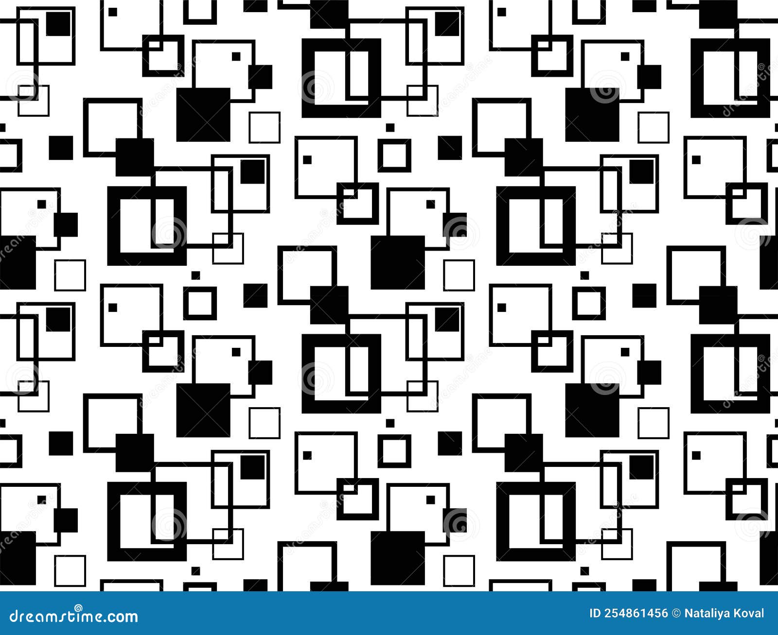 Seamless Geometric Pattern with Many Black Squares Stock Vector ...